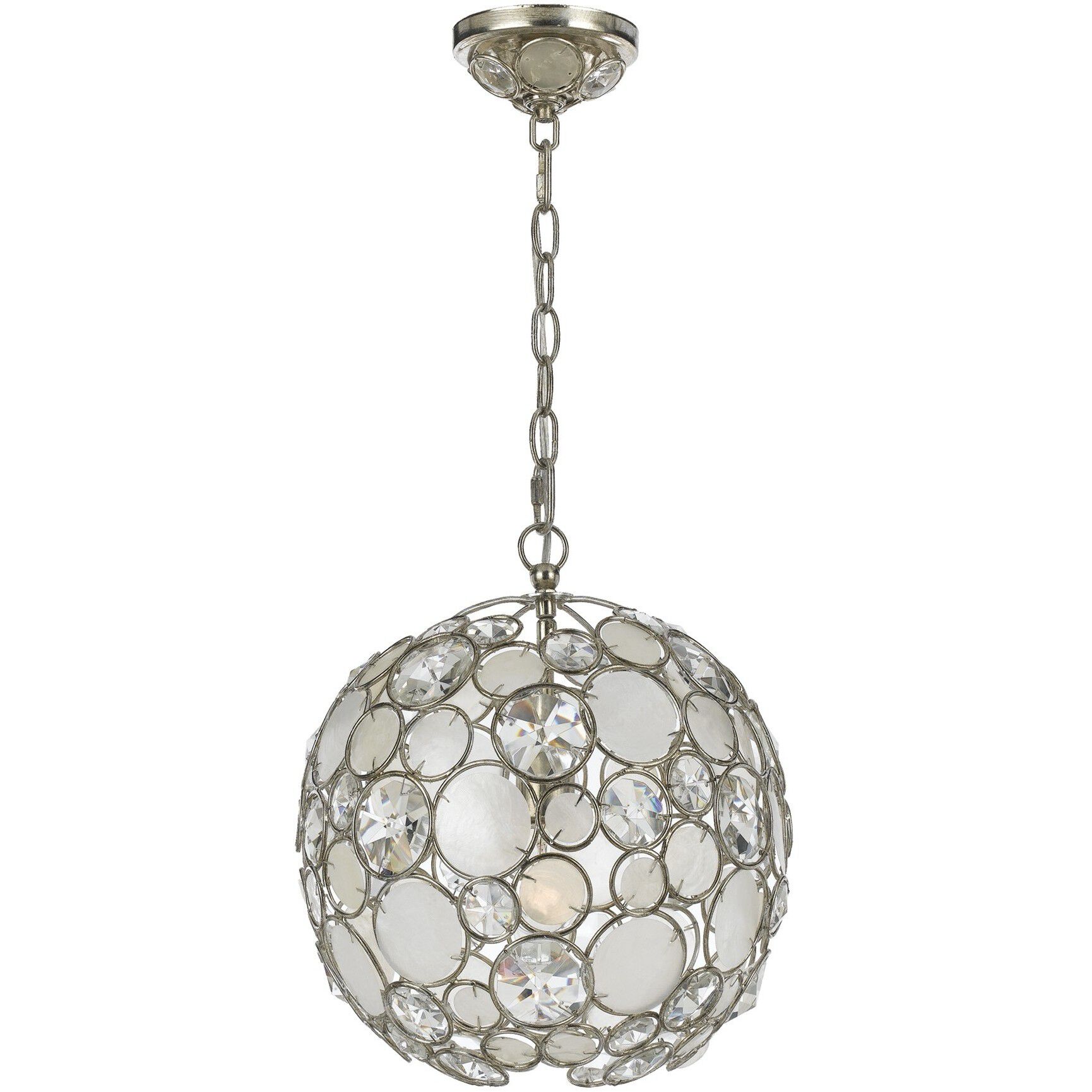 Crystorama 525-SA Palla 6 Light 24 inch Antique Silver Chandelier ...