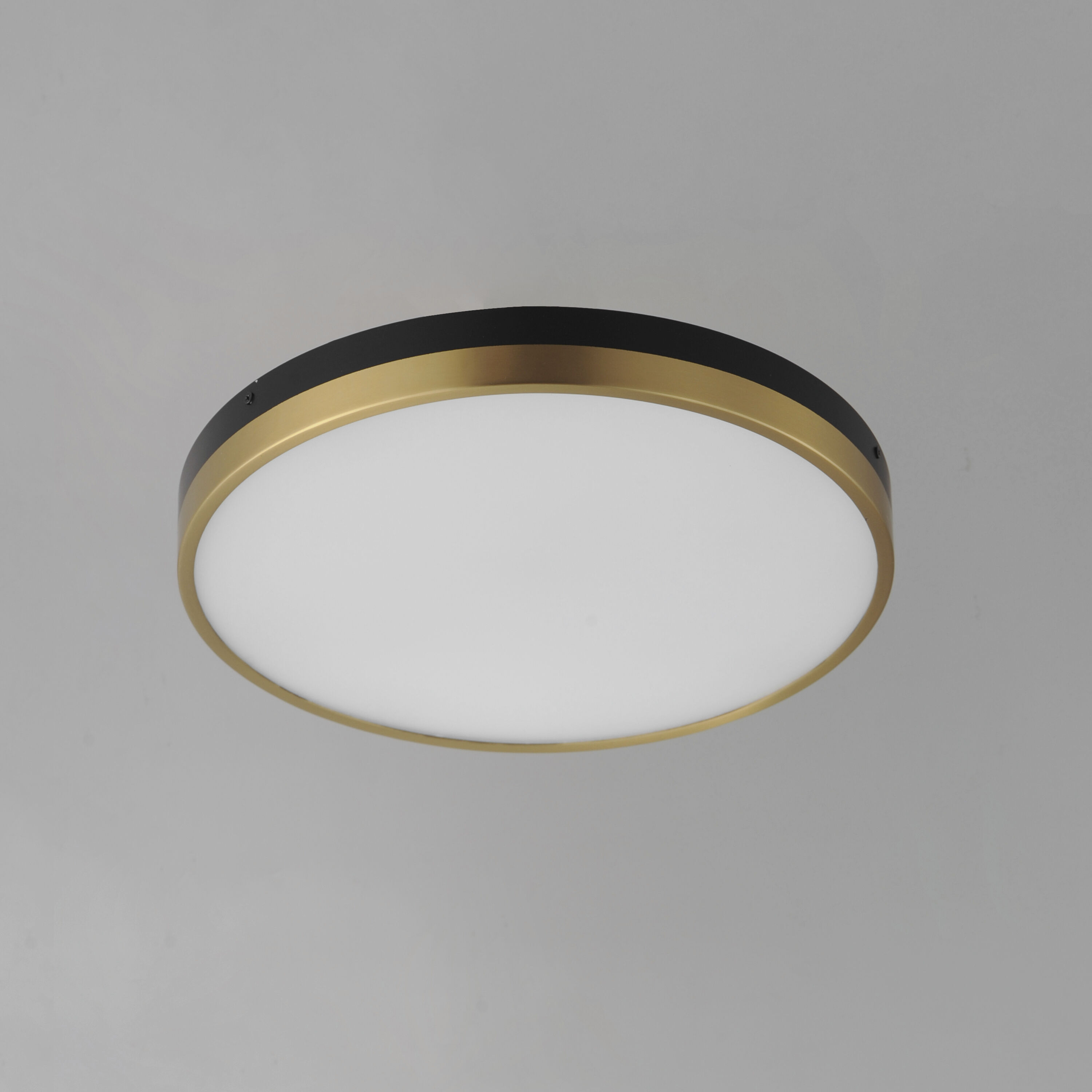 Maxim Lighting 59704WTBKAB Dapper LED 16 inch Black and Antique Brass Flush Mount Ceiling Light