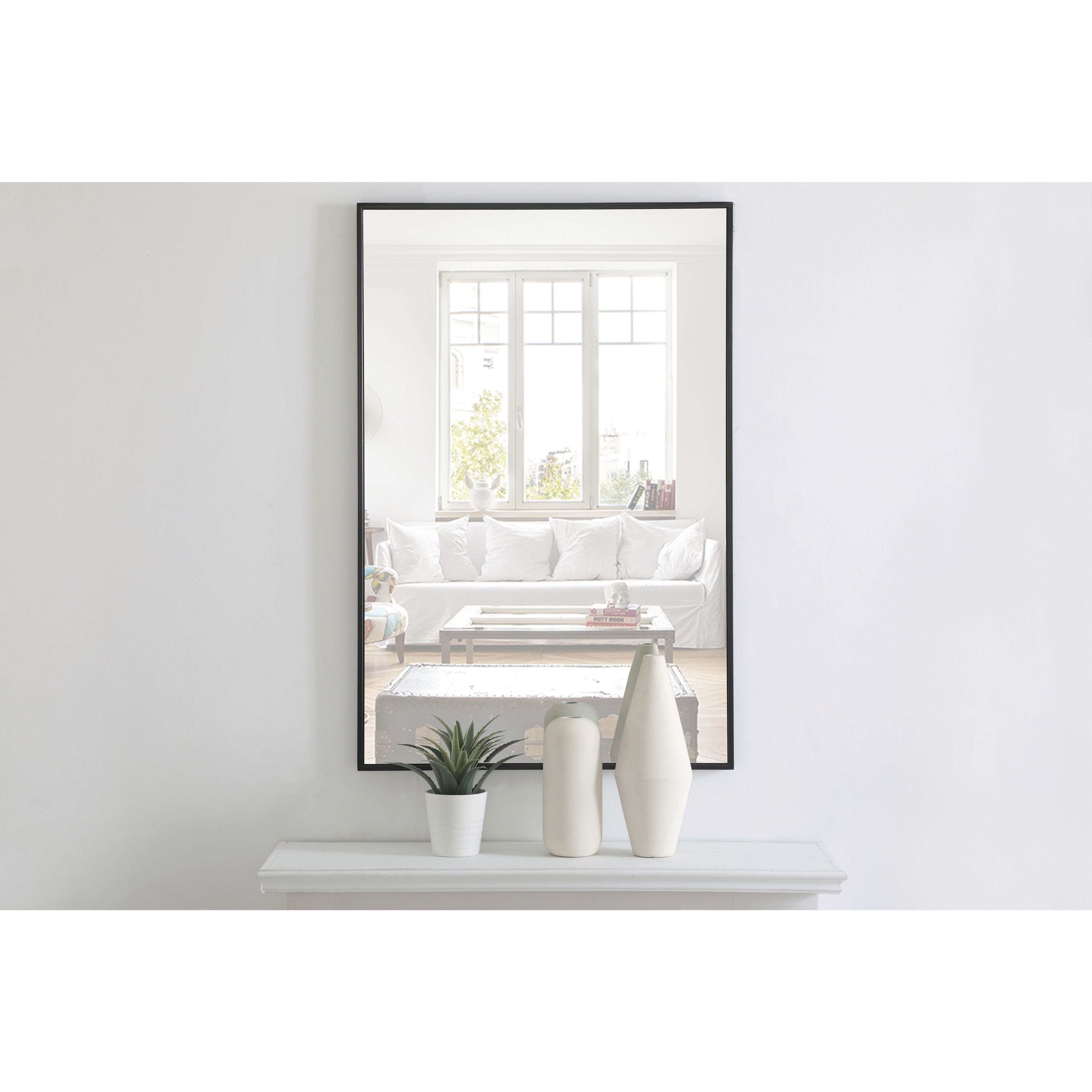 Elegant Lighting MR4077BK Monet 42 X 28 inch Black Wall Mirror