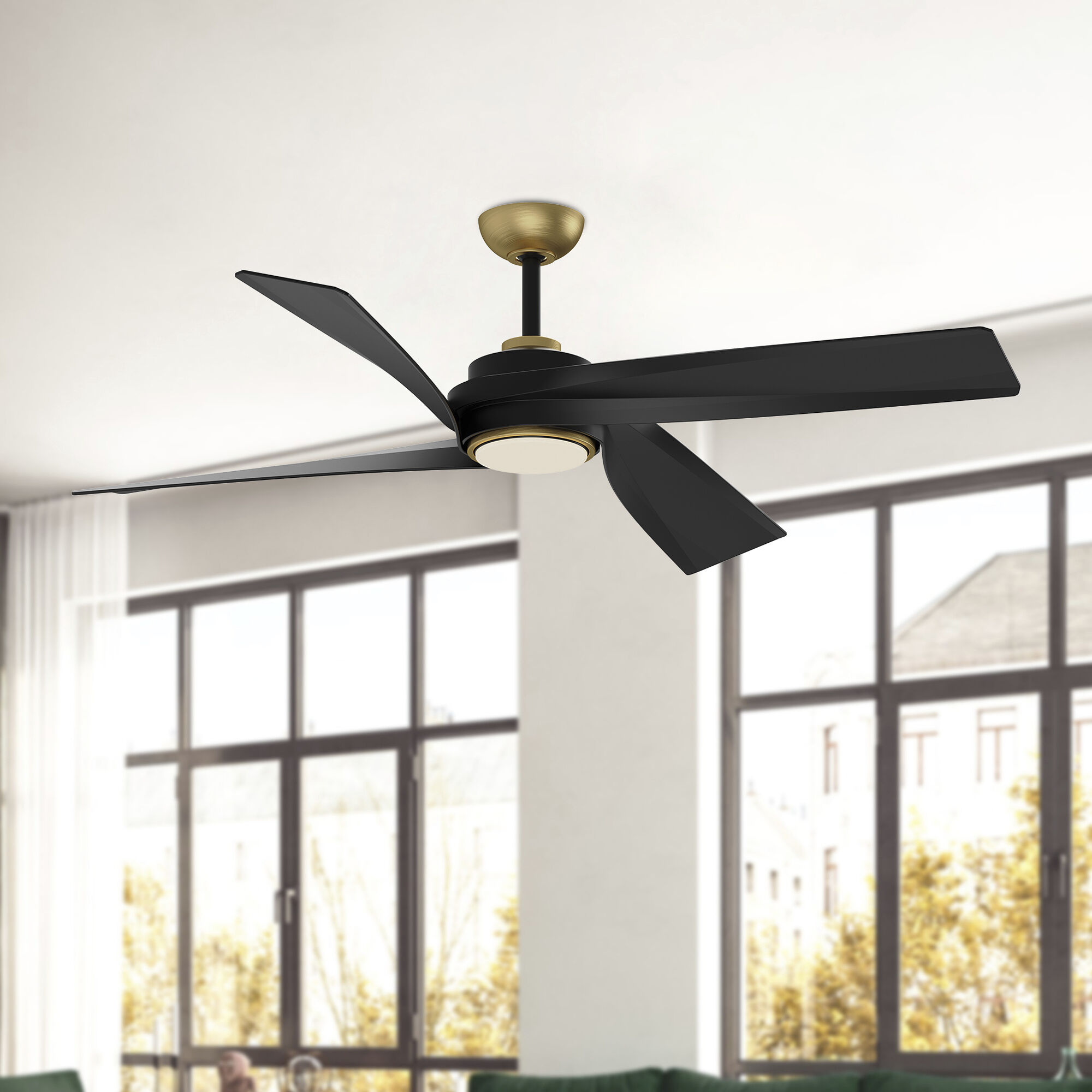 Kuzco Lighting CF96956-BG Horizon 56 inch Brushed Gold Ceiling Fan