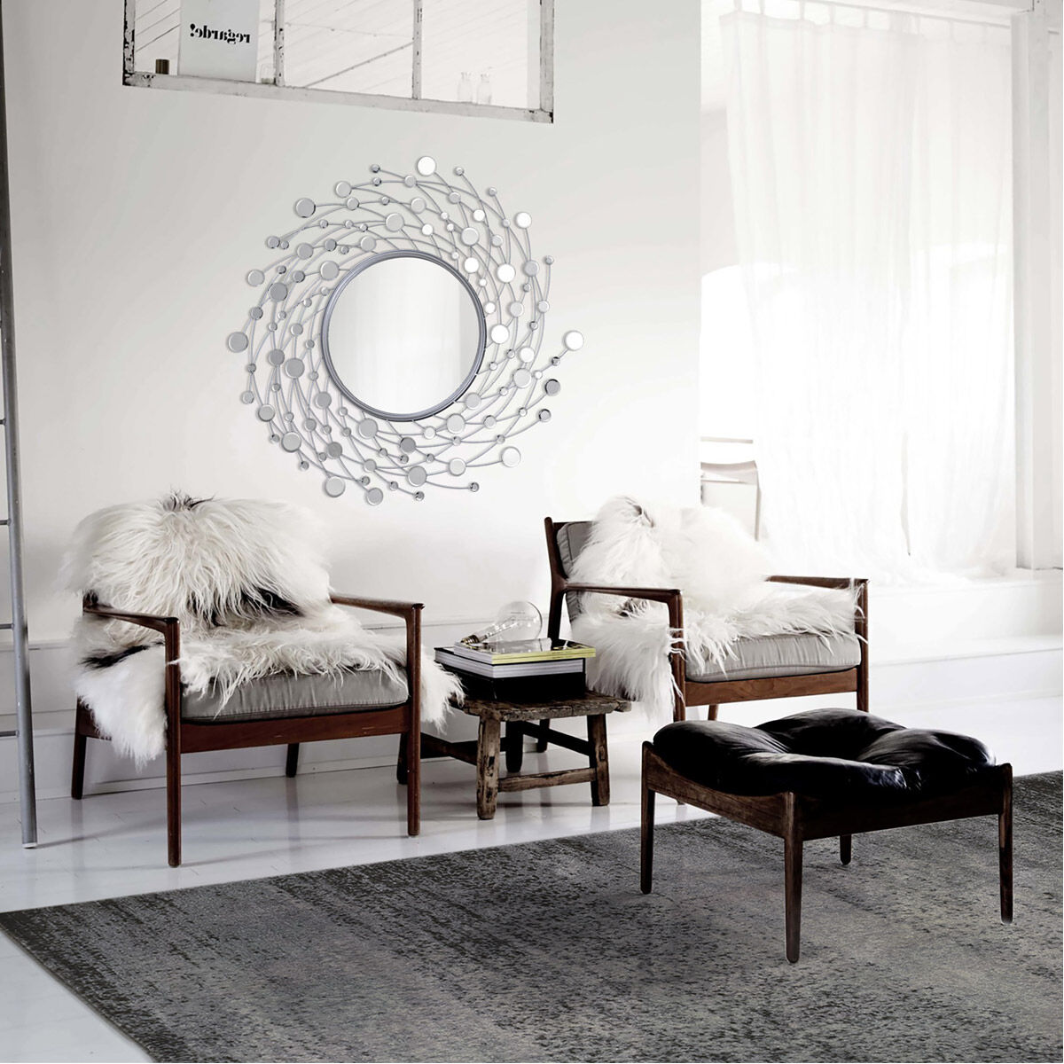 silver leaf wall mirror