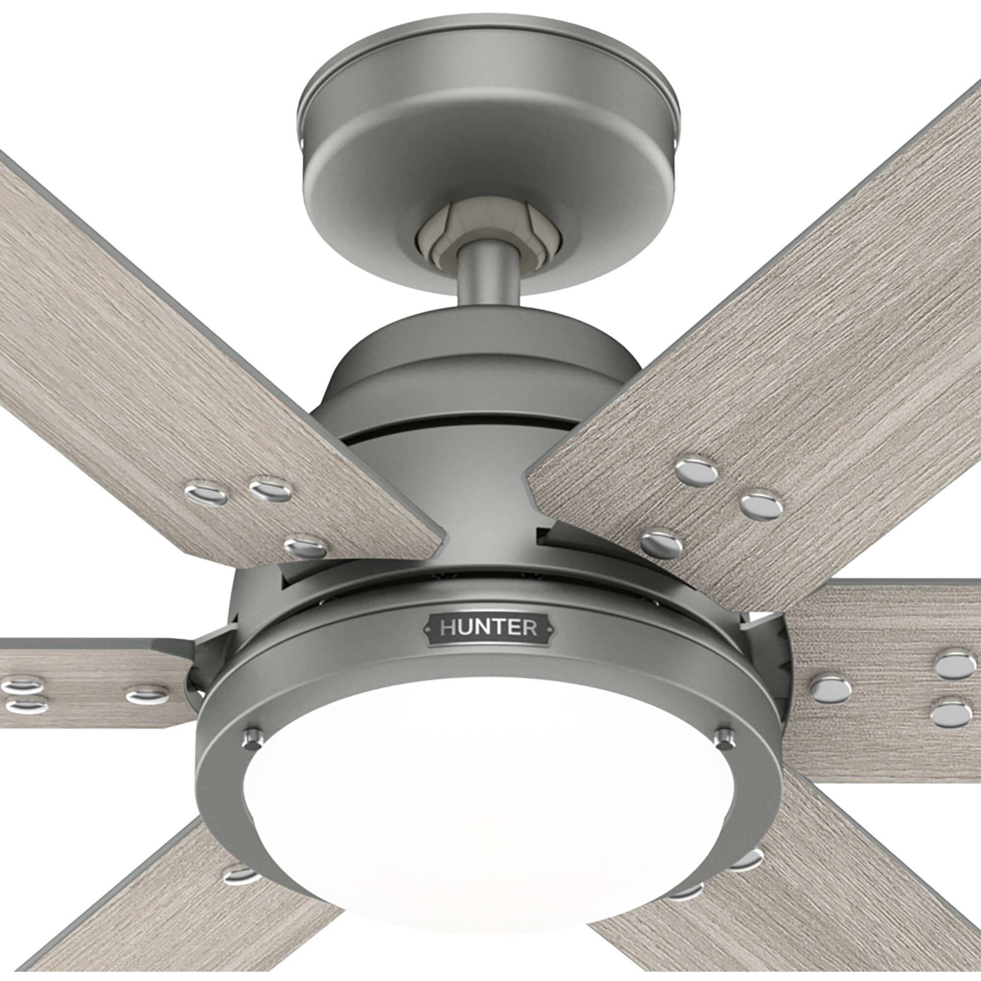Hunter Fan 51884 Gravity 72 inch Matte Silver with Light Gray Oak ...