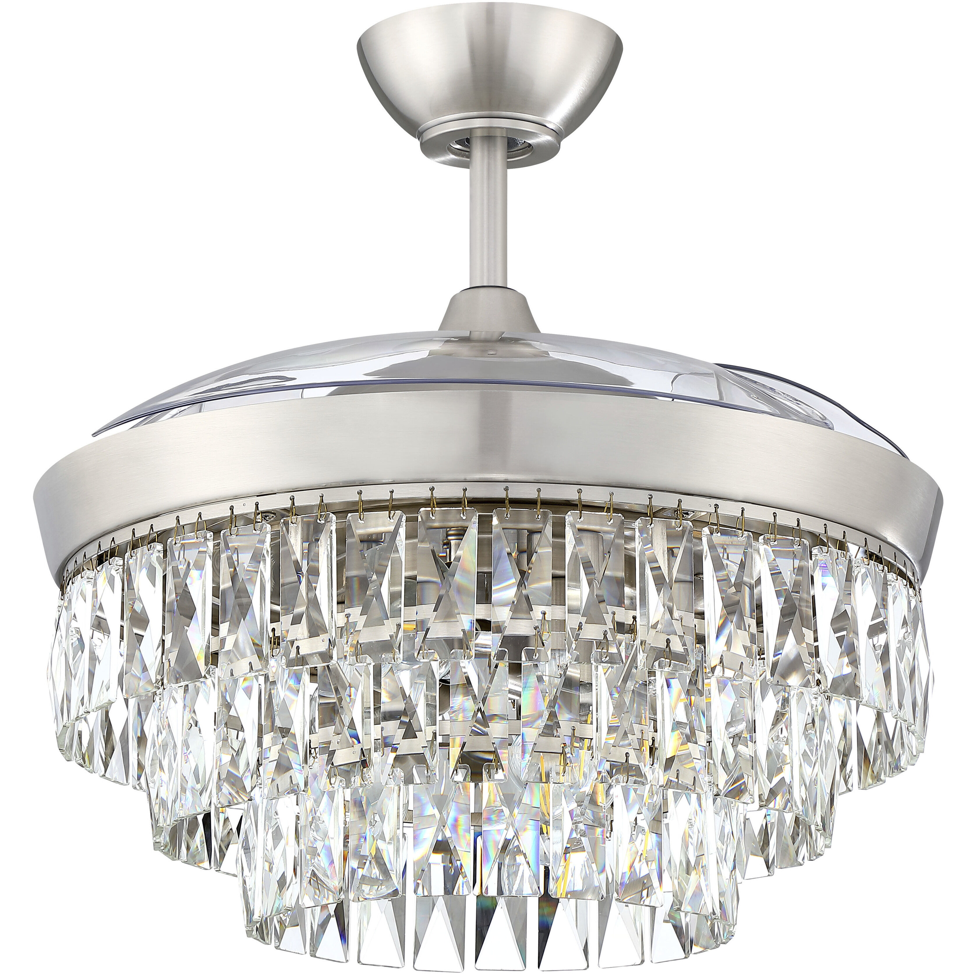 Craftmade SOF42BNK3 Sofia 42 inch Brushed Polished Nickel with Clear ...