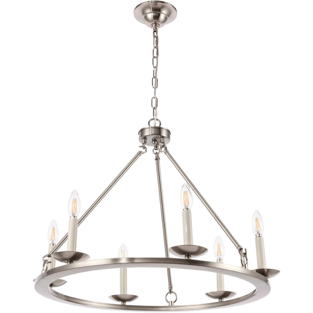 Living District LD6010D26BN Maine 6 Light 26 inch Burnished Nickel ...