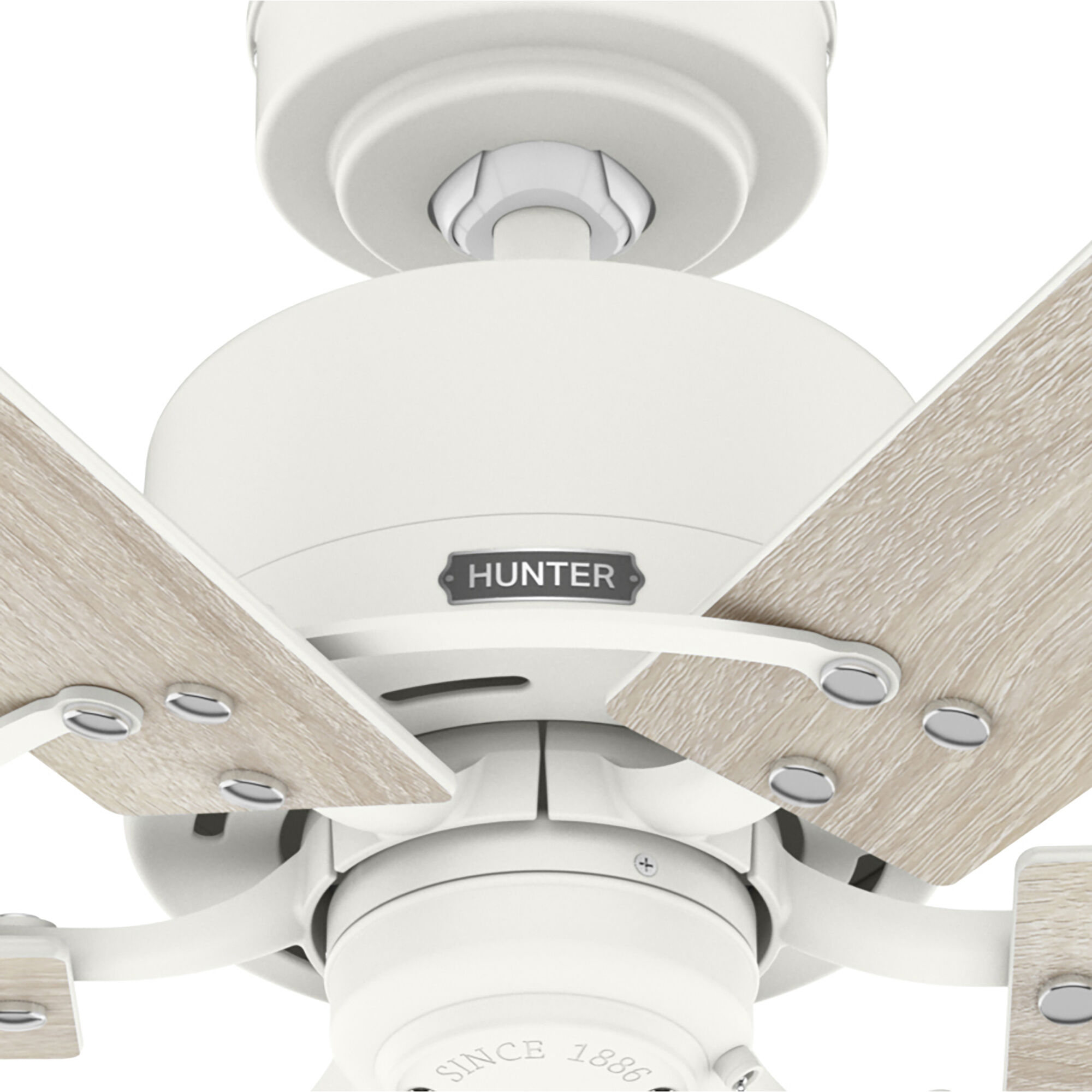 Hunter Fan 52354 Gilrock 52 inch Matte White with Light Oak/Golden ...