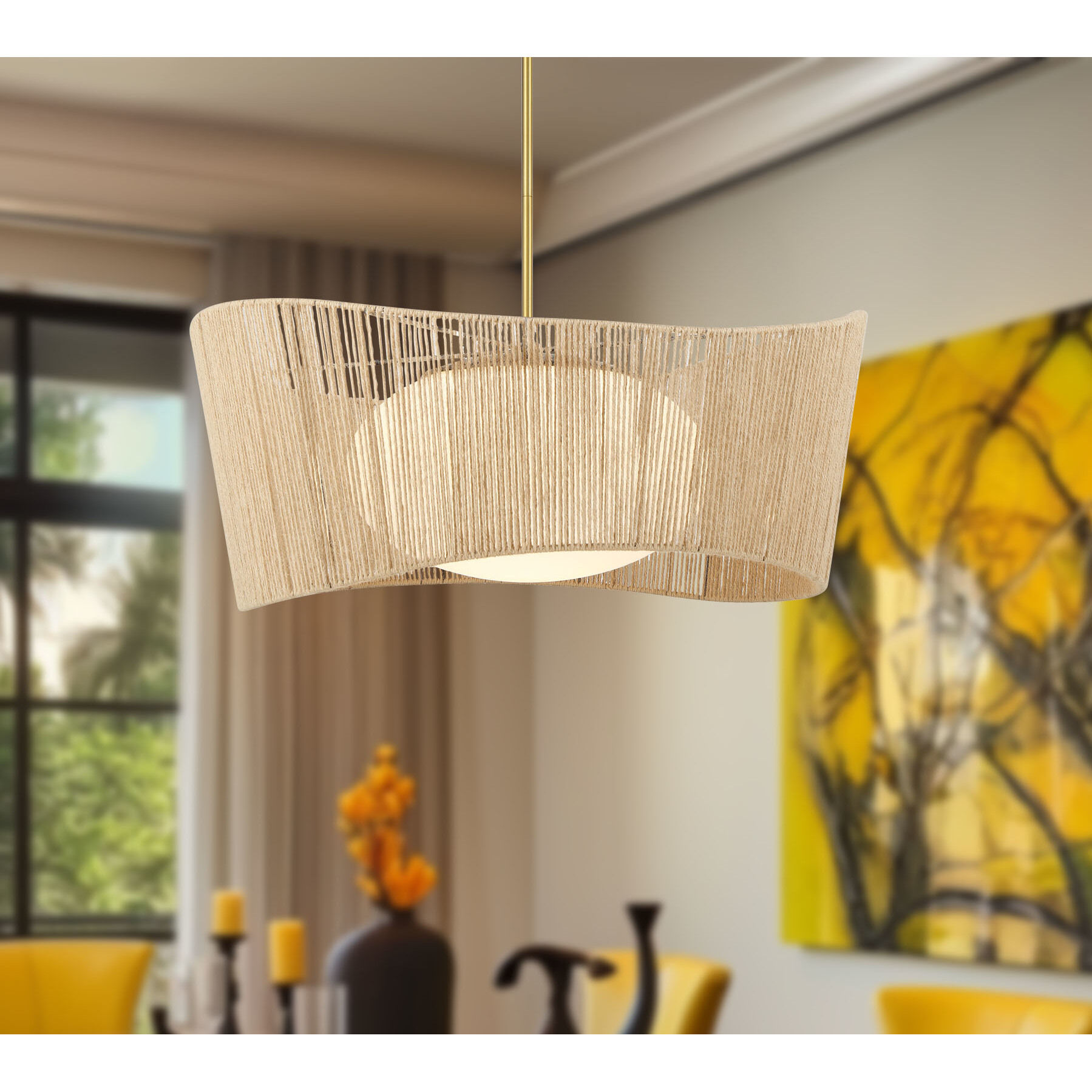 Key Largo 1 Light 28 inch Soft Brass Pendant Ceiling Light
