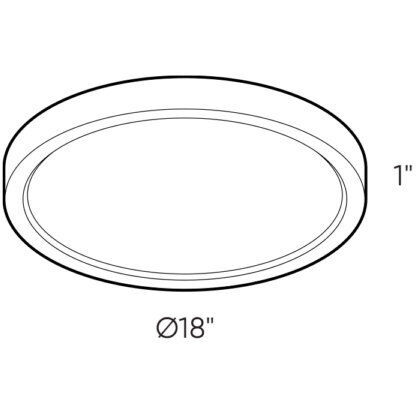 Delta LED 18 inch Satin Nickel Flushmount Ceiling Light, Indoor/Outdoor