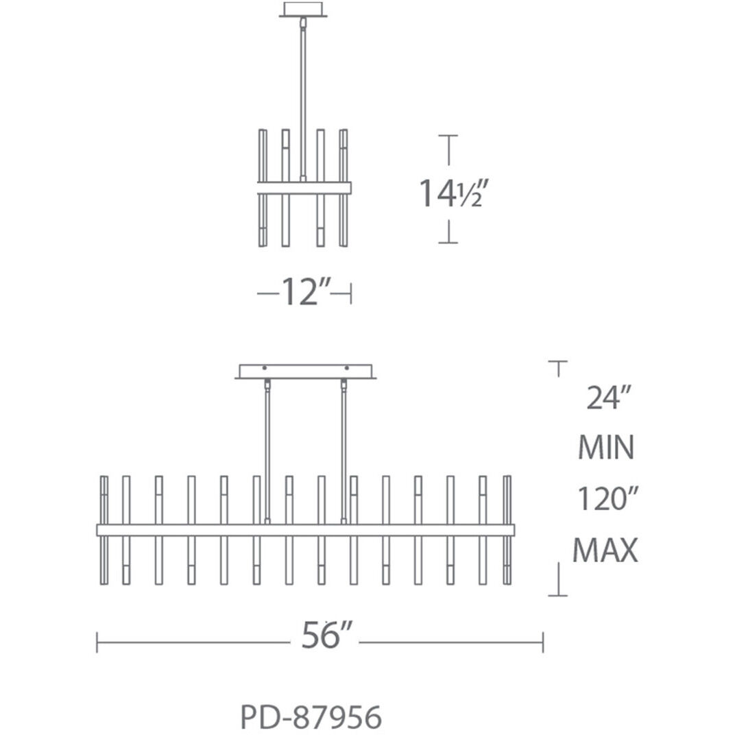 Modern Forms PD-87956-BK/AB Harmonix LED 56 inch Black Aged Brass ...