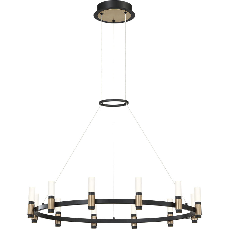 EuroFase 37046-019 Albany LED 60 inch Deep Black/Brass Chandelier ...