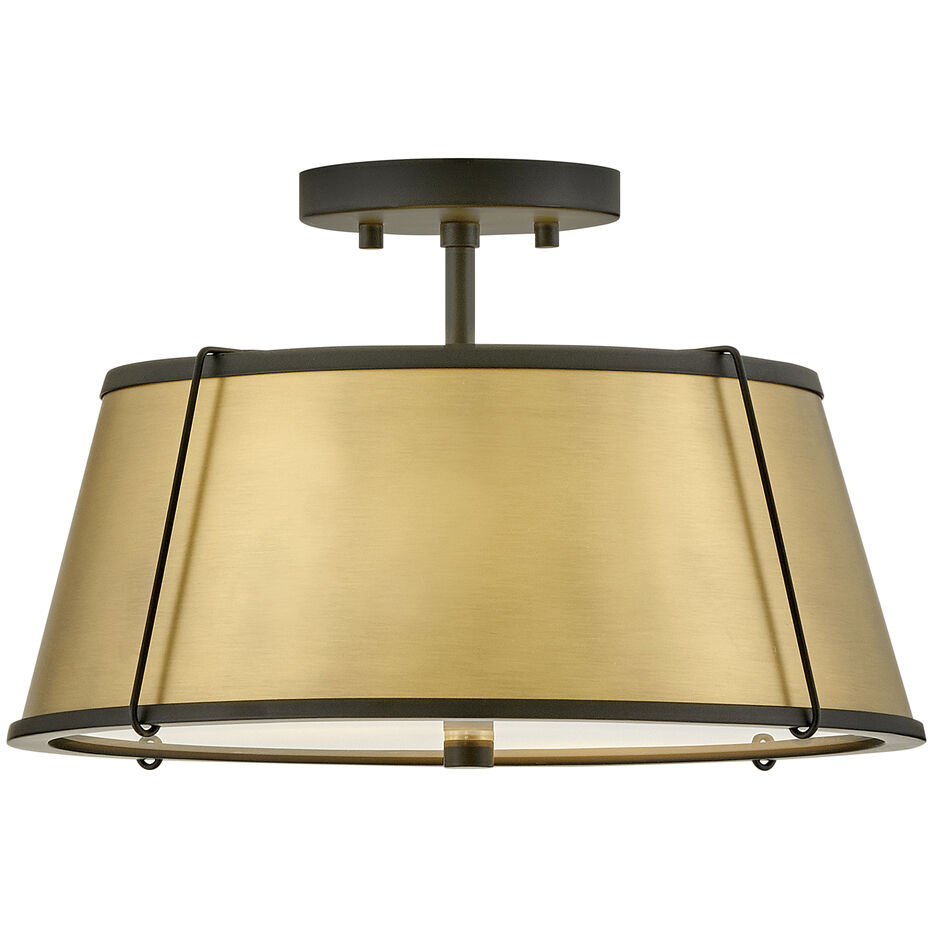 Hinkley 4893BK-LDB Clarke LED 15 inch Black with Lacquered Dark Brass ...