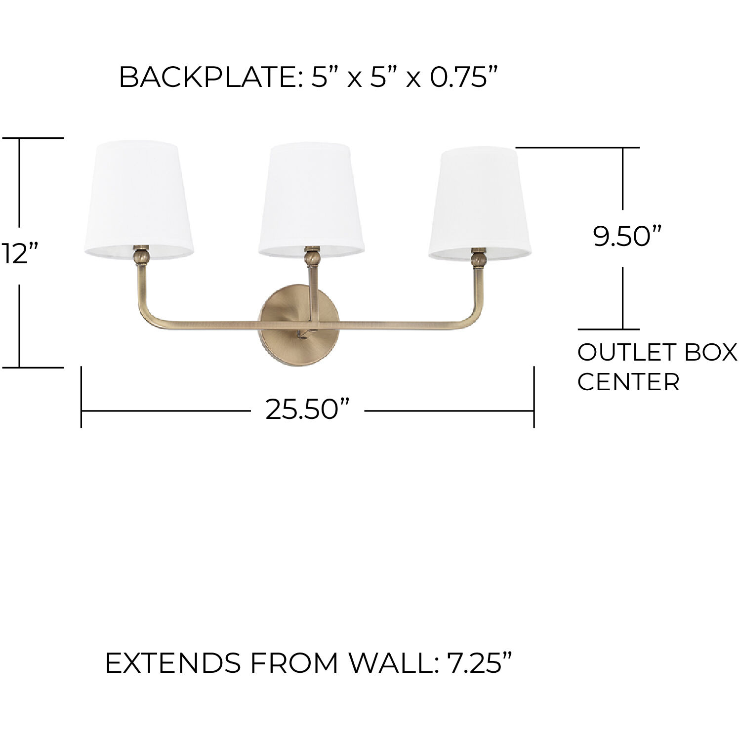 Capital Lighting 119331AD-674 Dawson 3 Light 26 inch Aged Brass Vanity ...