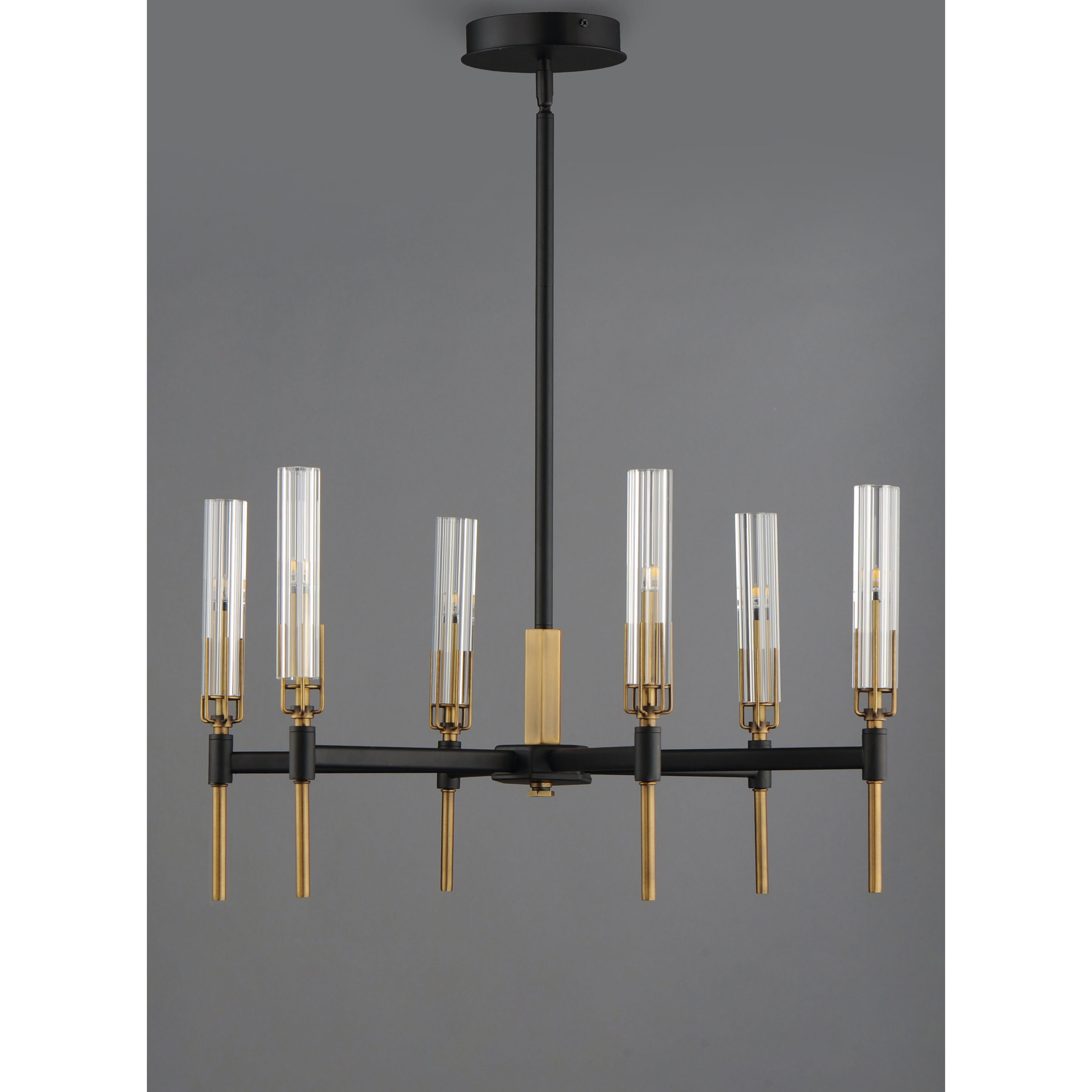 Maxim 16125CLBKAB Flambeau LED 25 inch Black/Antique Brass Chandelier ...