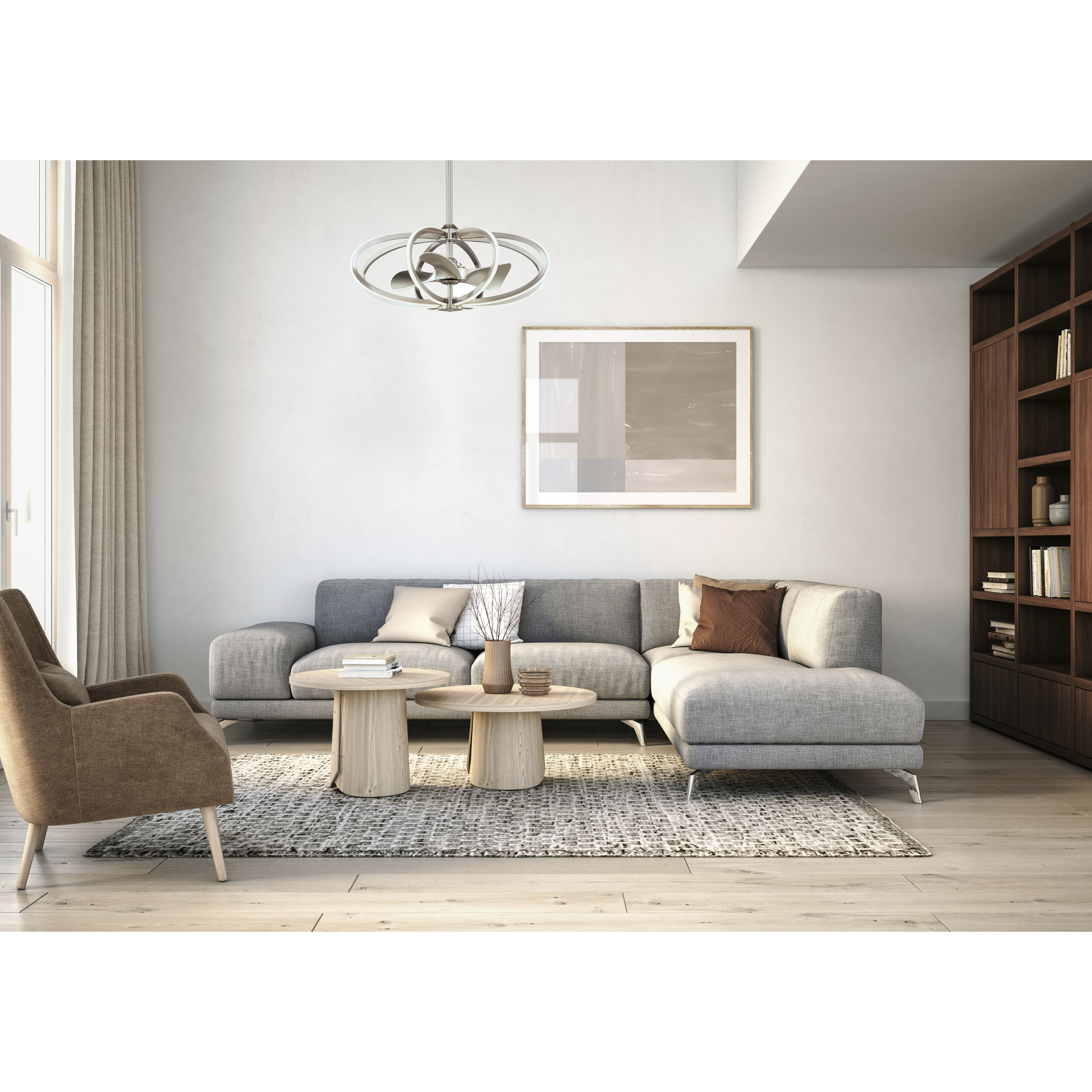 Maxim Lighting 61006SN Solstice 34 inch Satin Nickel Fandelight