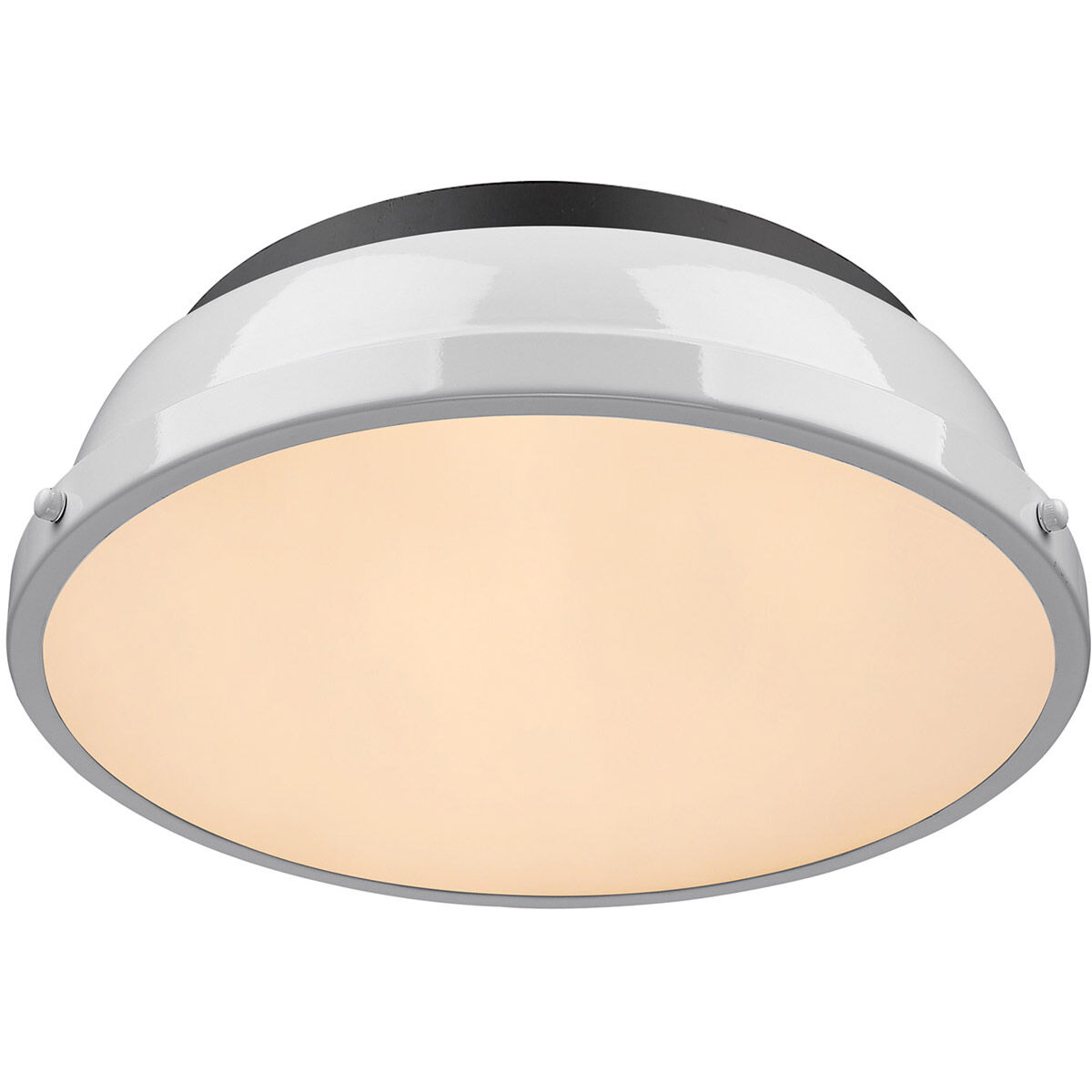 Golden Lighting 3602-14 BLK-WH Duncan 2 Light 14 inch Matte Black Flush ...