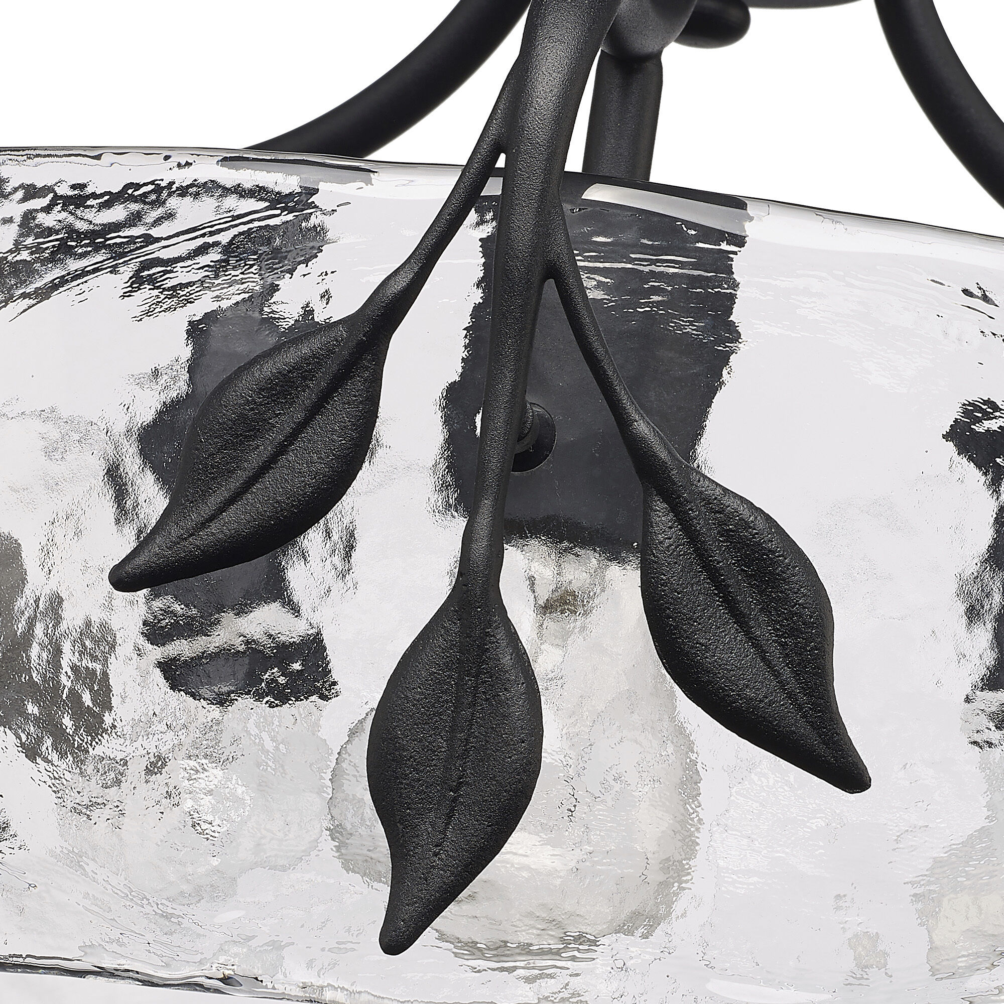 Golden Lighting 3160-SF NB-HWG Calla 3 Light 15.13 inch Natural Black ...