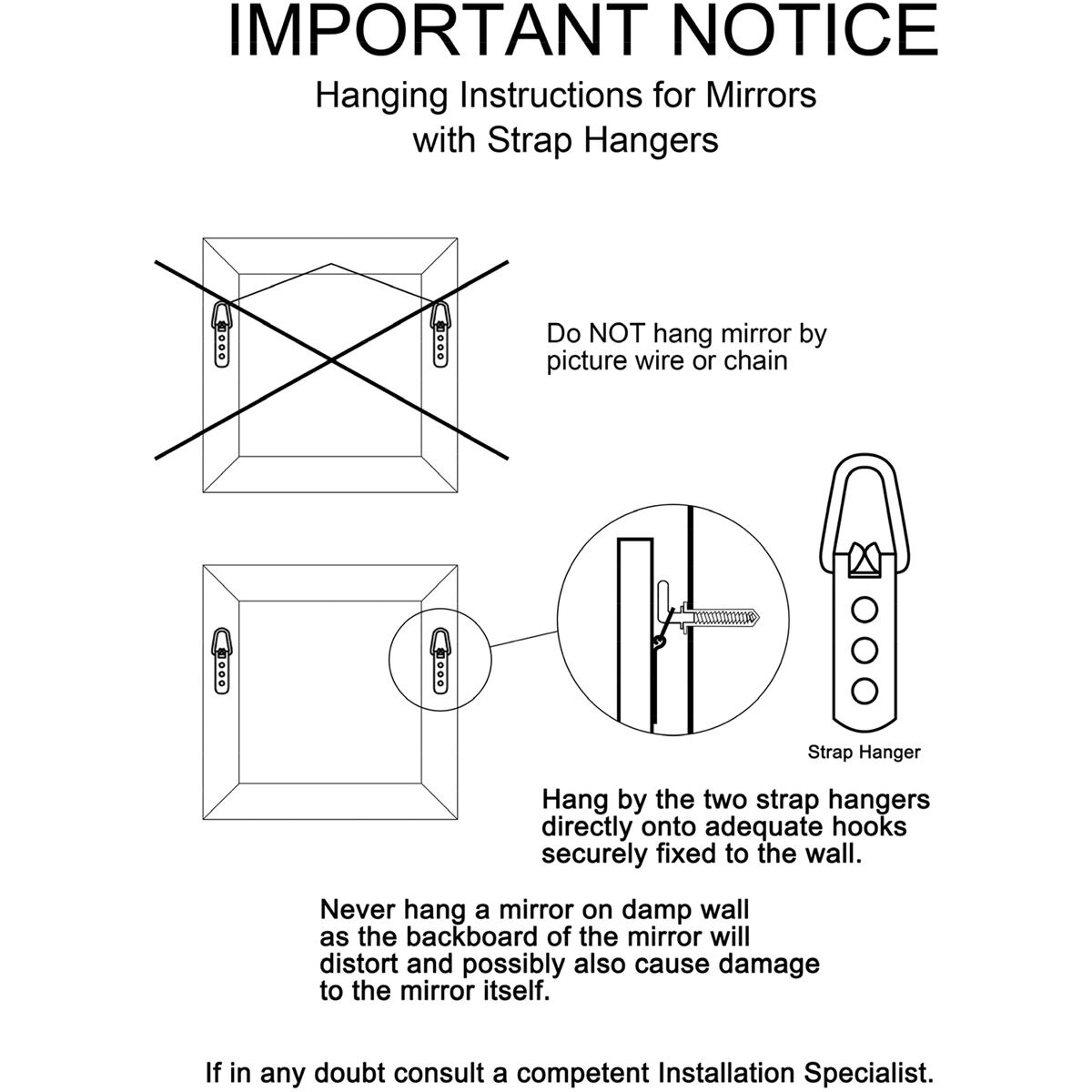 vanity mirror instructions