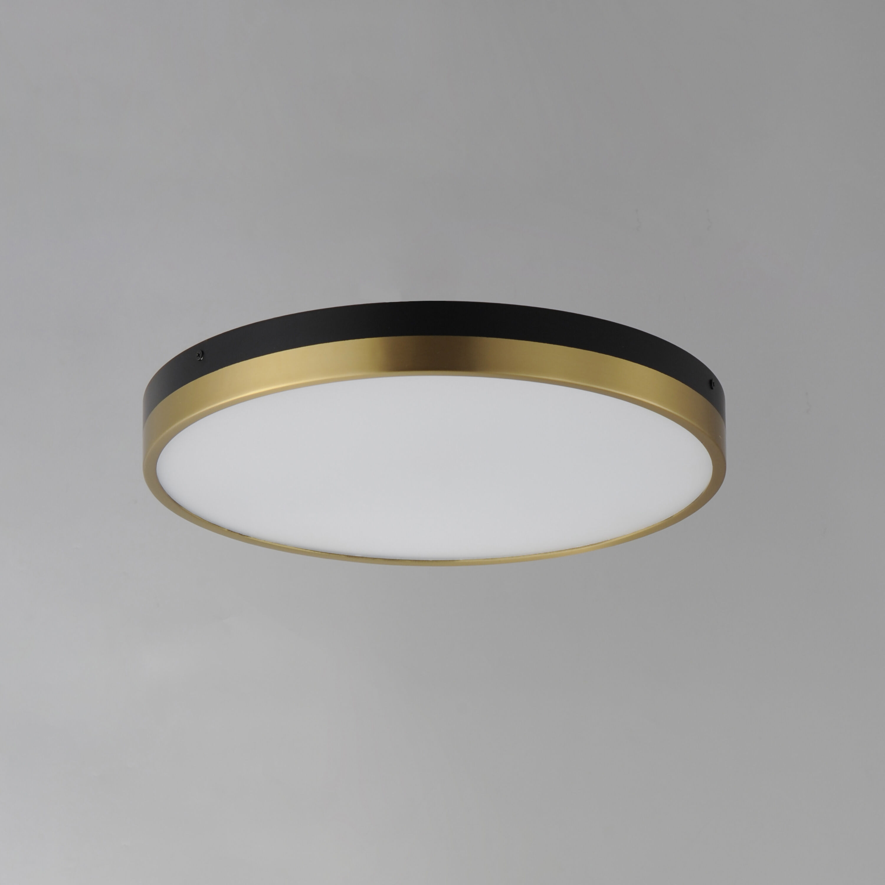 Maxim Lighting 59704WTBKAB Dapper LED 16 inch Black and Antique Brass Flush Mount Ceiling Light