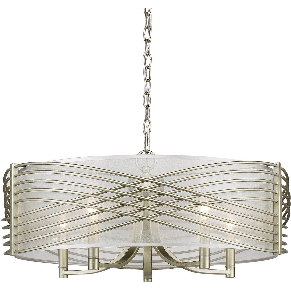 Golden Lighting 5516-5SF WG-SHR Zara 5 Light 26 inch White Gold Semi ...