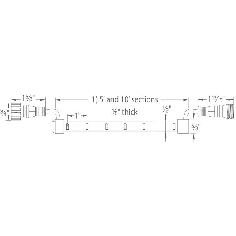 WAC Lighting LED-TO2427-1-WT Tyler LED 1 inch Black Landscape Strip ...