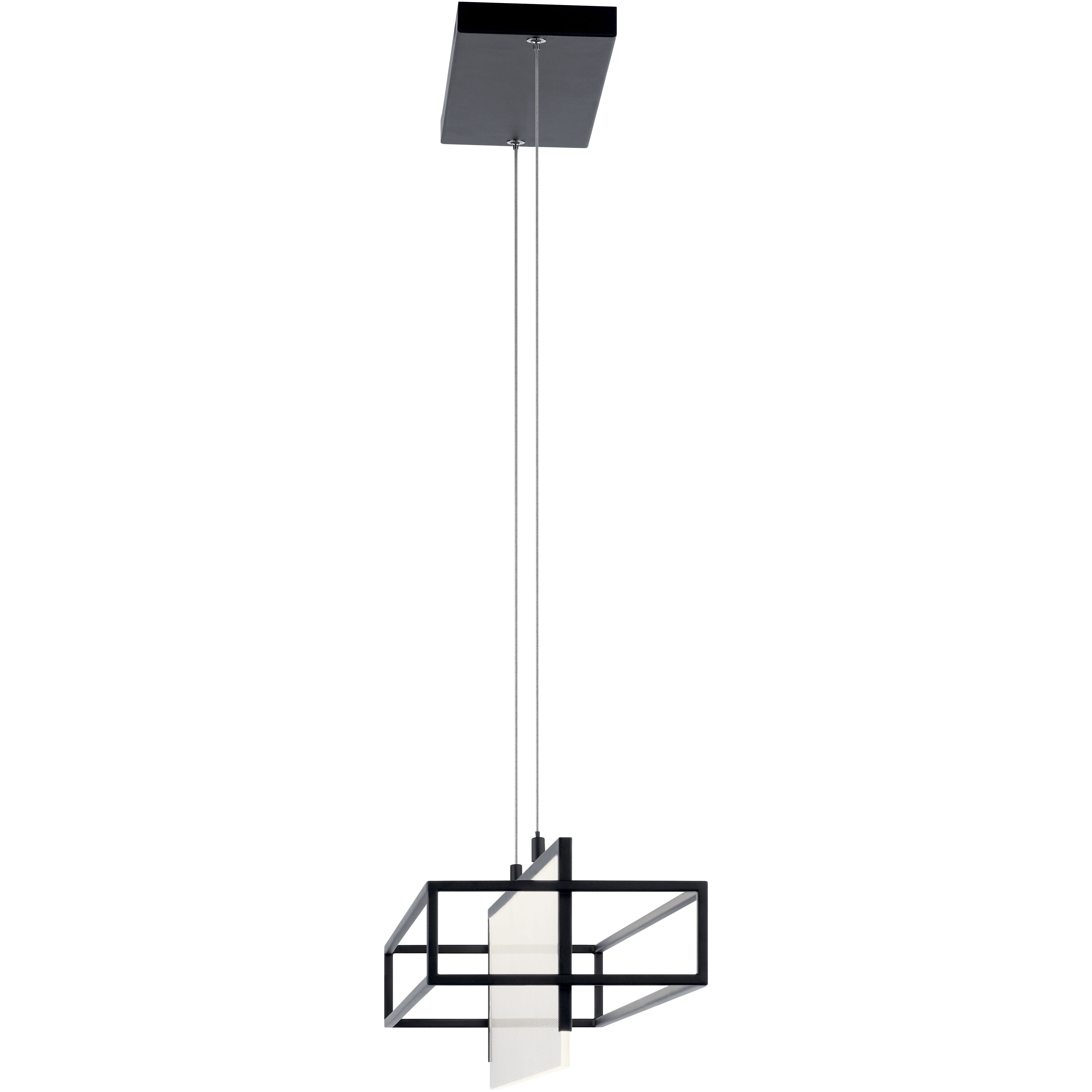 Vega LED 8 inch Matte Black Chandelier Ceiling Light in Black, Linear ...