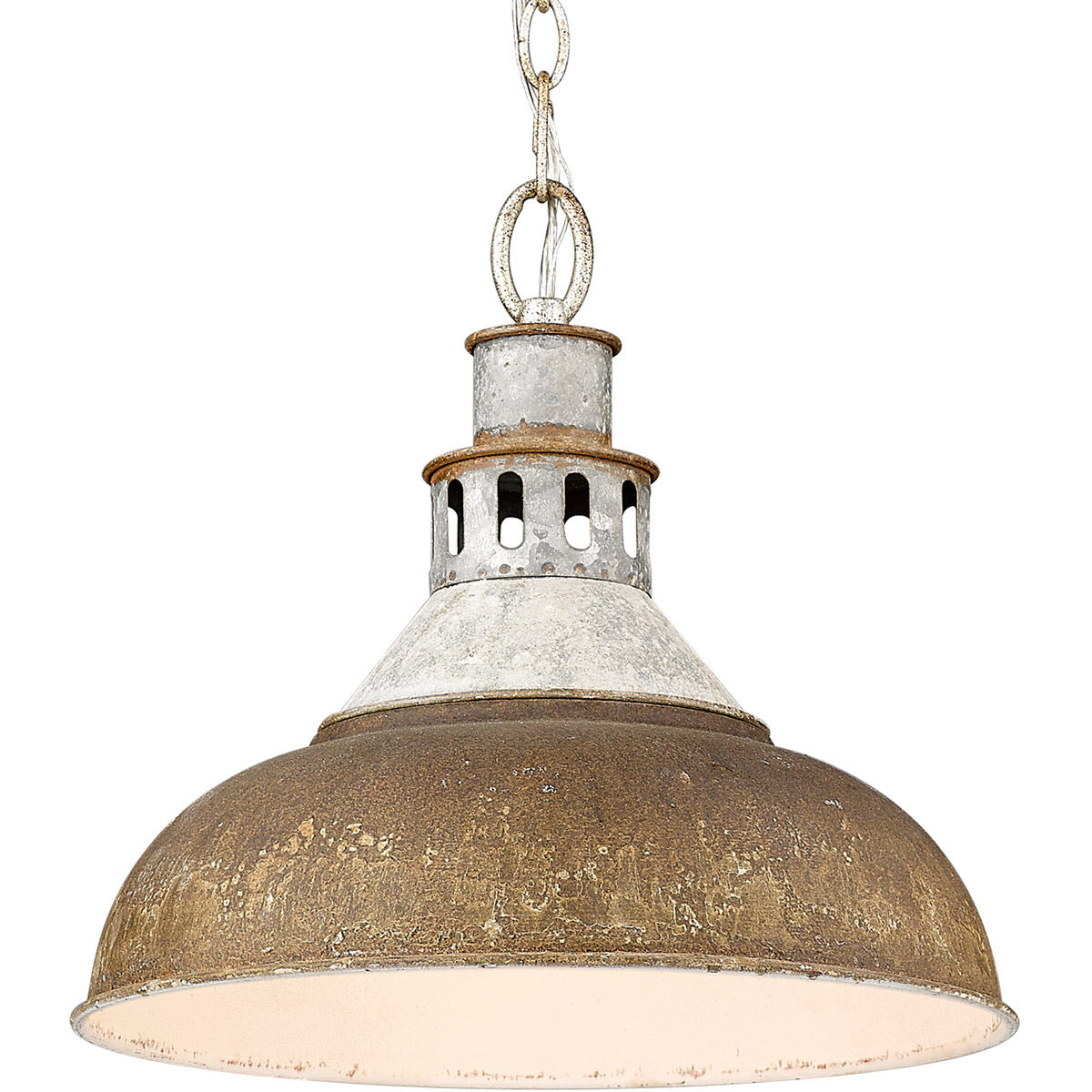 Golden Lighting 0865-L AGV-RUST Kinsley 1 Light 14 inch Aged Galvanized ...