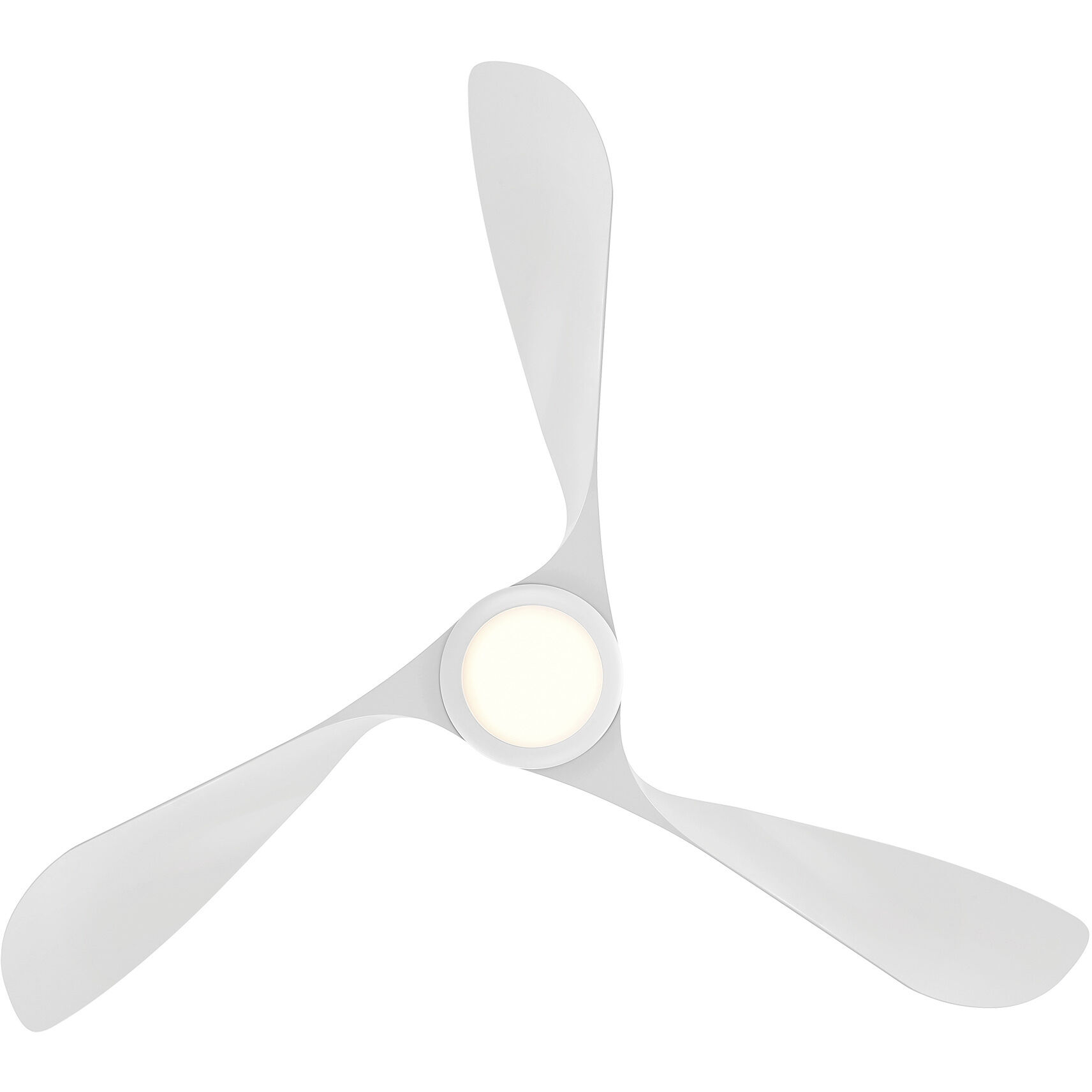 WAC Lighting F-074L-MW Swirl 54 inch Matte White Downrod Ceiling Fan