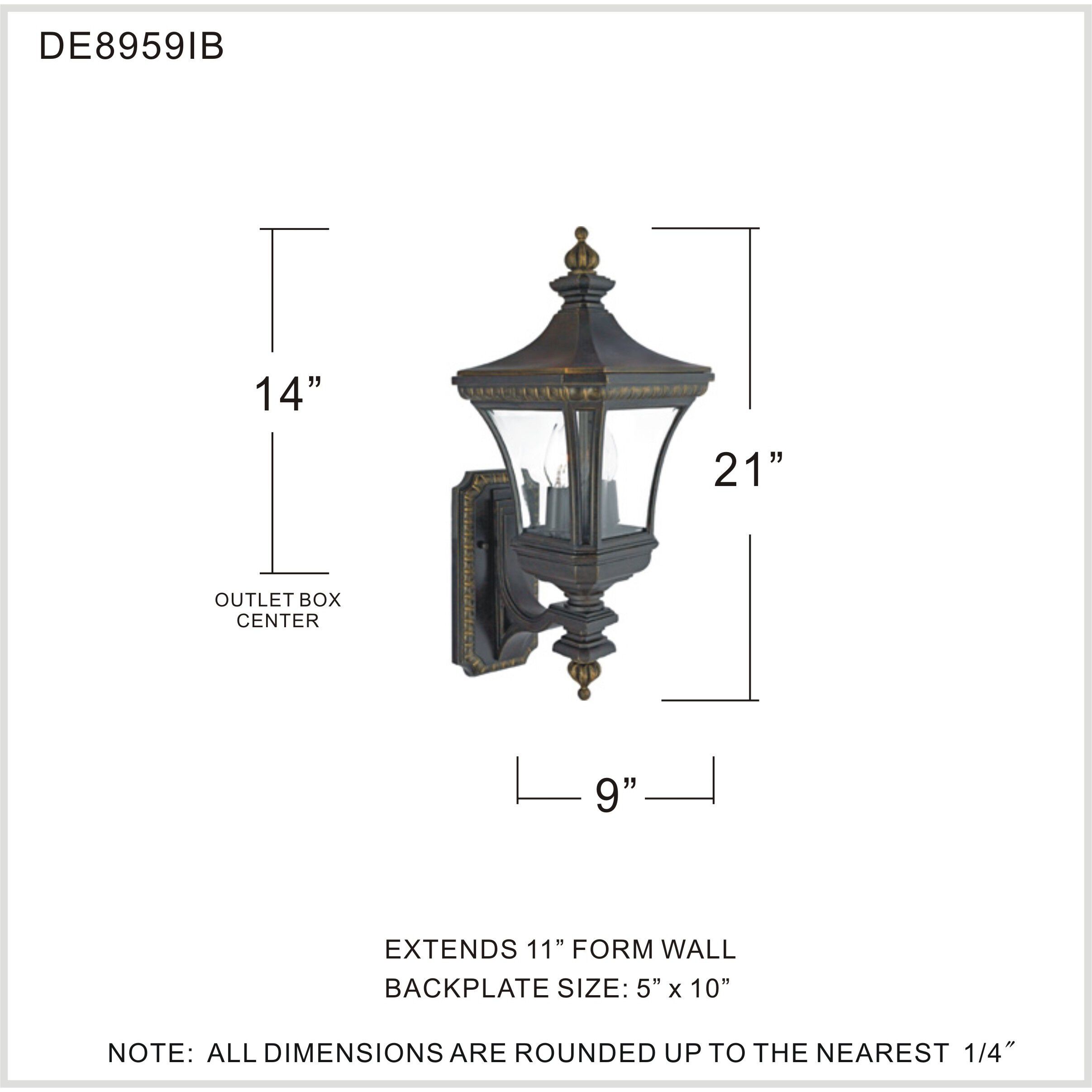 Quoizel Lighting Devon 2 Light Outdoor Wall Lantern in Imperial Bronze ...