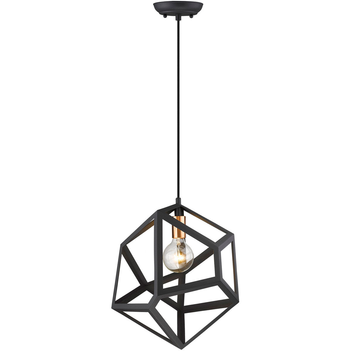 Trend Lighting TP30081BK Hedron 1 Light 13 inch Matte Black Pendant ...