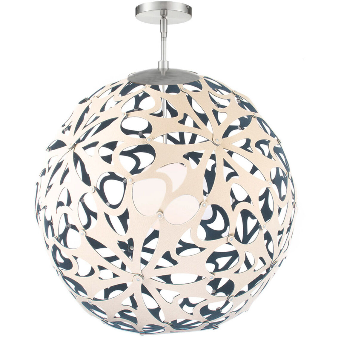 Modern Forms PD-89936-CM/BL-AB Groovy LED 36 inch Cream-Blue Aged Brass ...