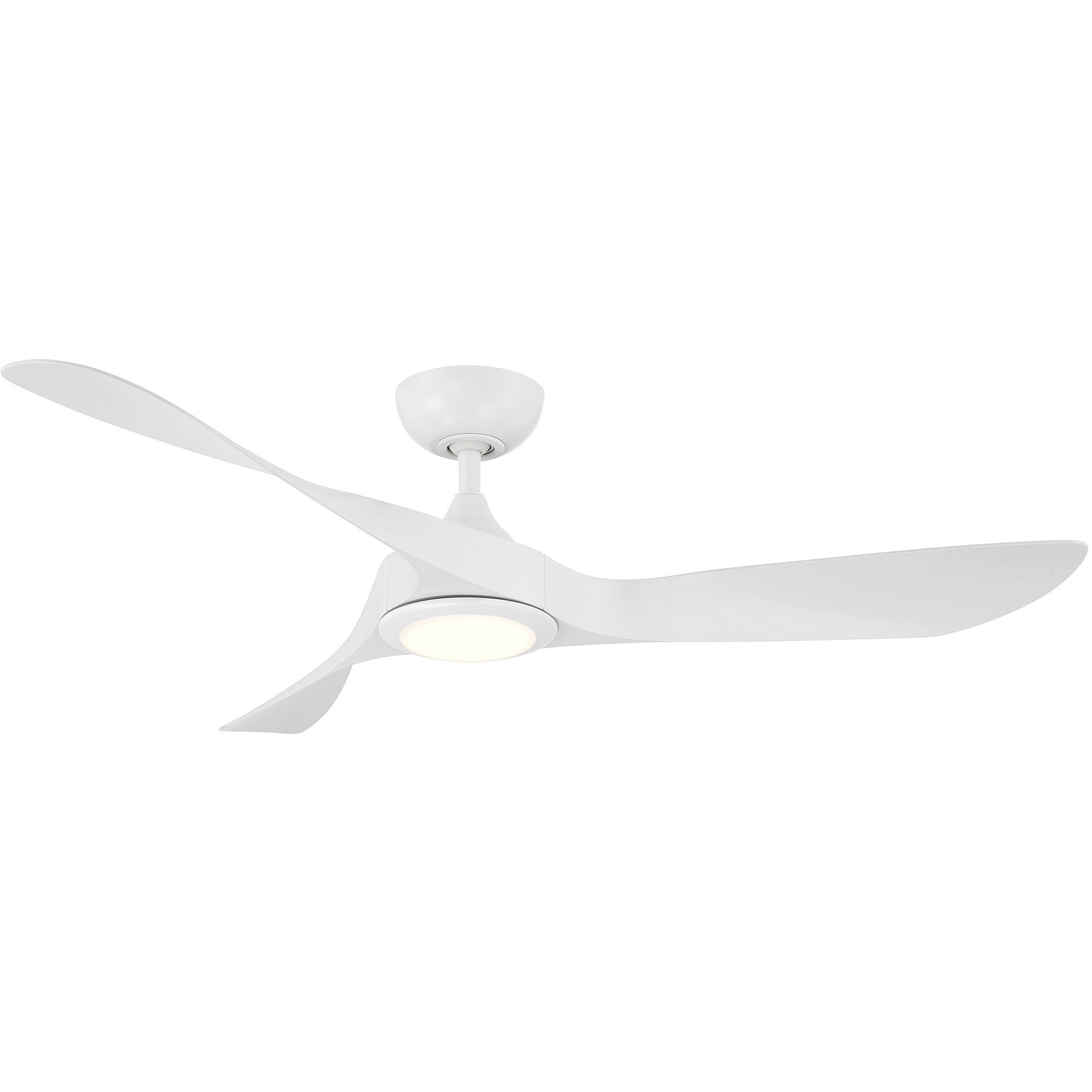 WAC Lighting F-074L-MW Swirl 54 inch Matte White Downrod Ceiling Fan