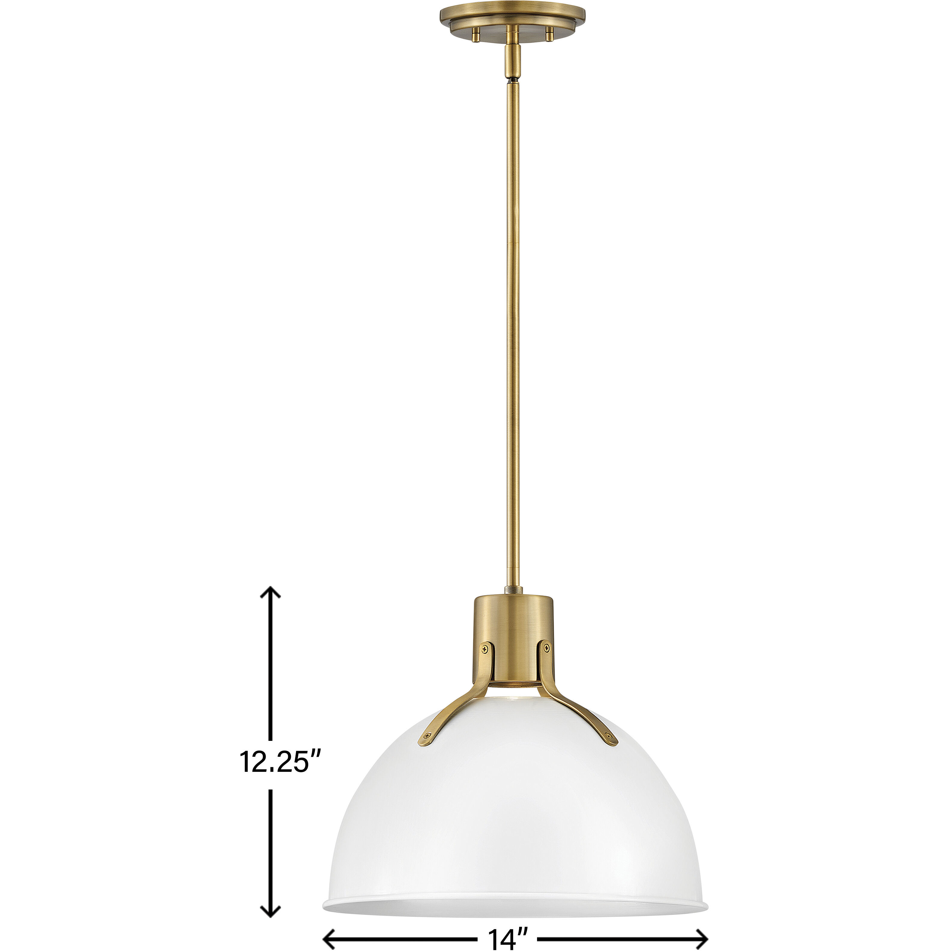 Hinkley 3487PT Argo LED 14 inch Polished White with Lacquered Brass ...