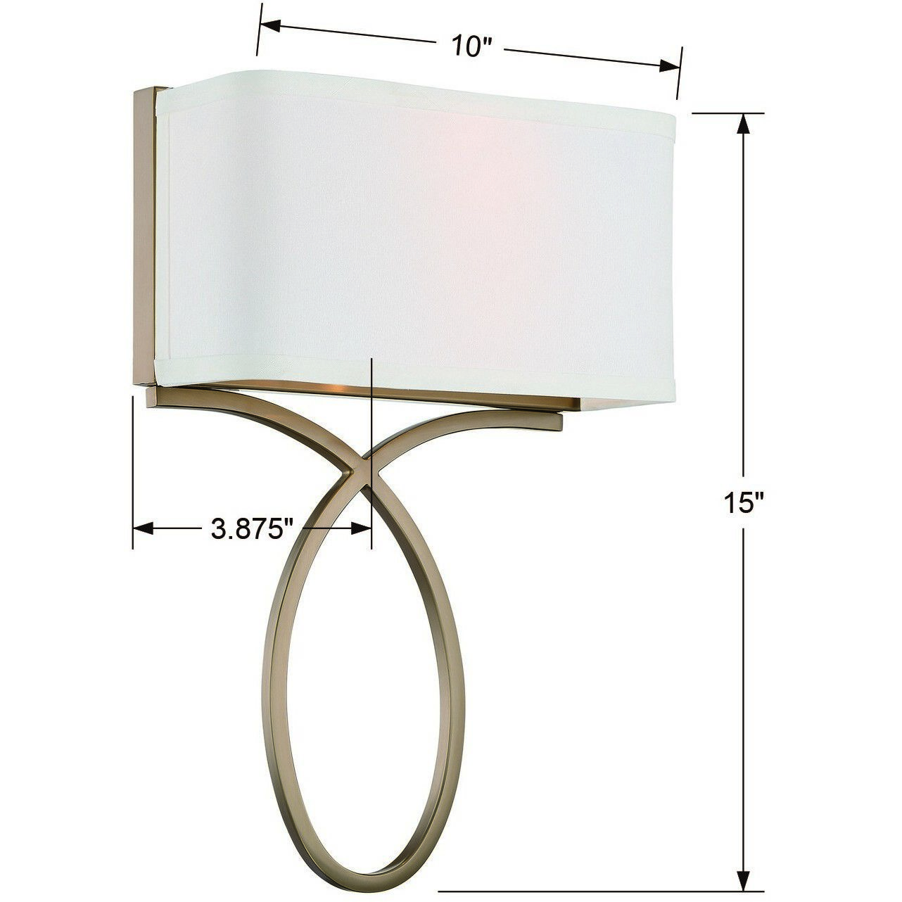 Crystorama BRK-A3702-VG Brinkley 2 Light 10 inch Vibrant Gold ADA ...