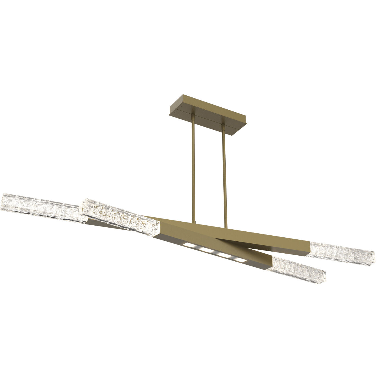 Axis LED 63.4 inch Gilded Brass Linear Pendant Ceiling Light in 2700K LED
