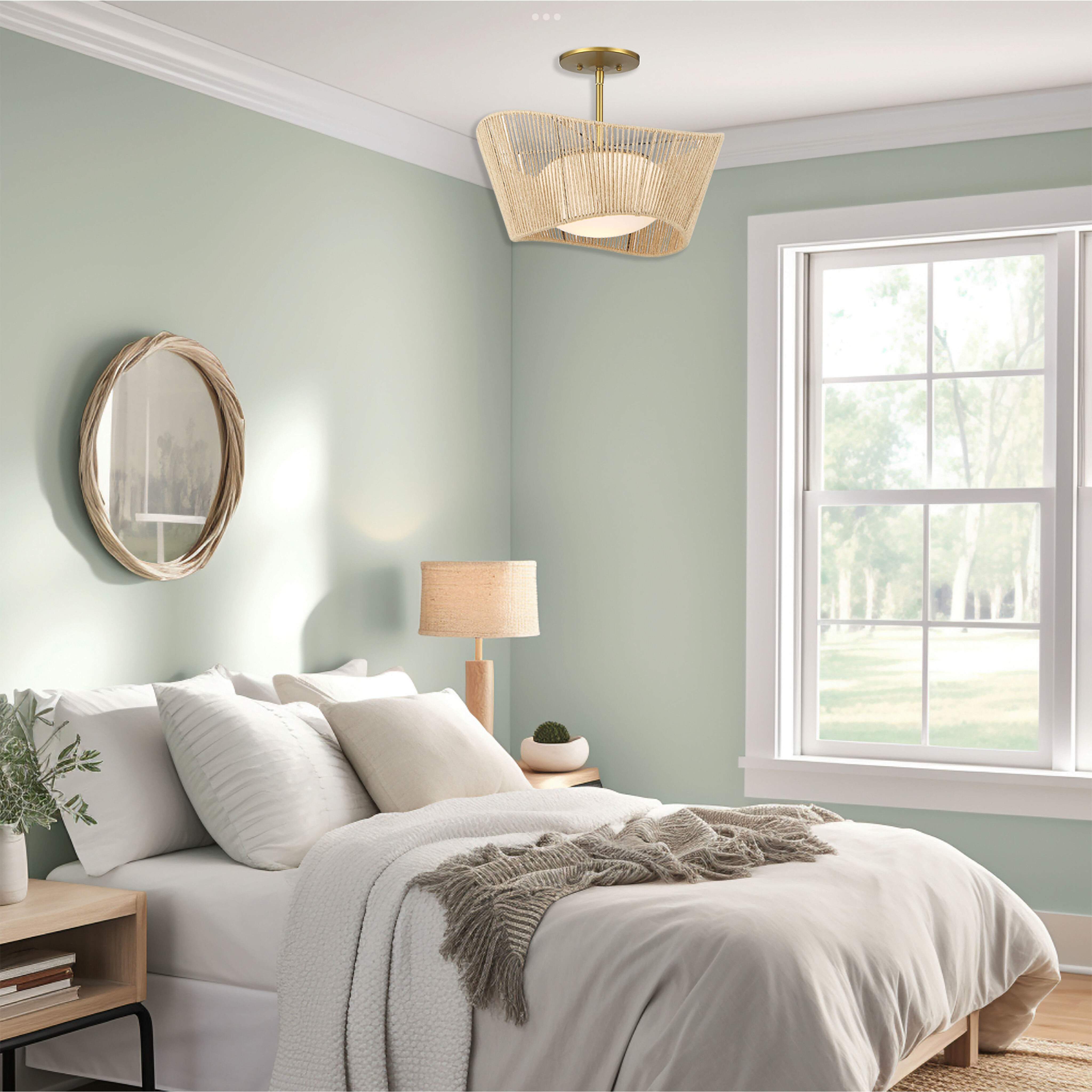 Minka-Lavery 6574-695 Key Largo 1 Light 16 inch Soft Brass Semi Flush ...