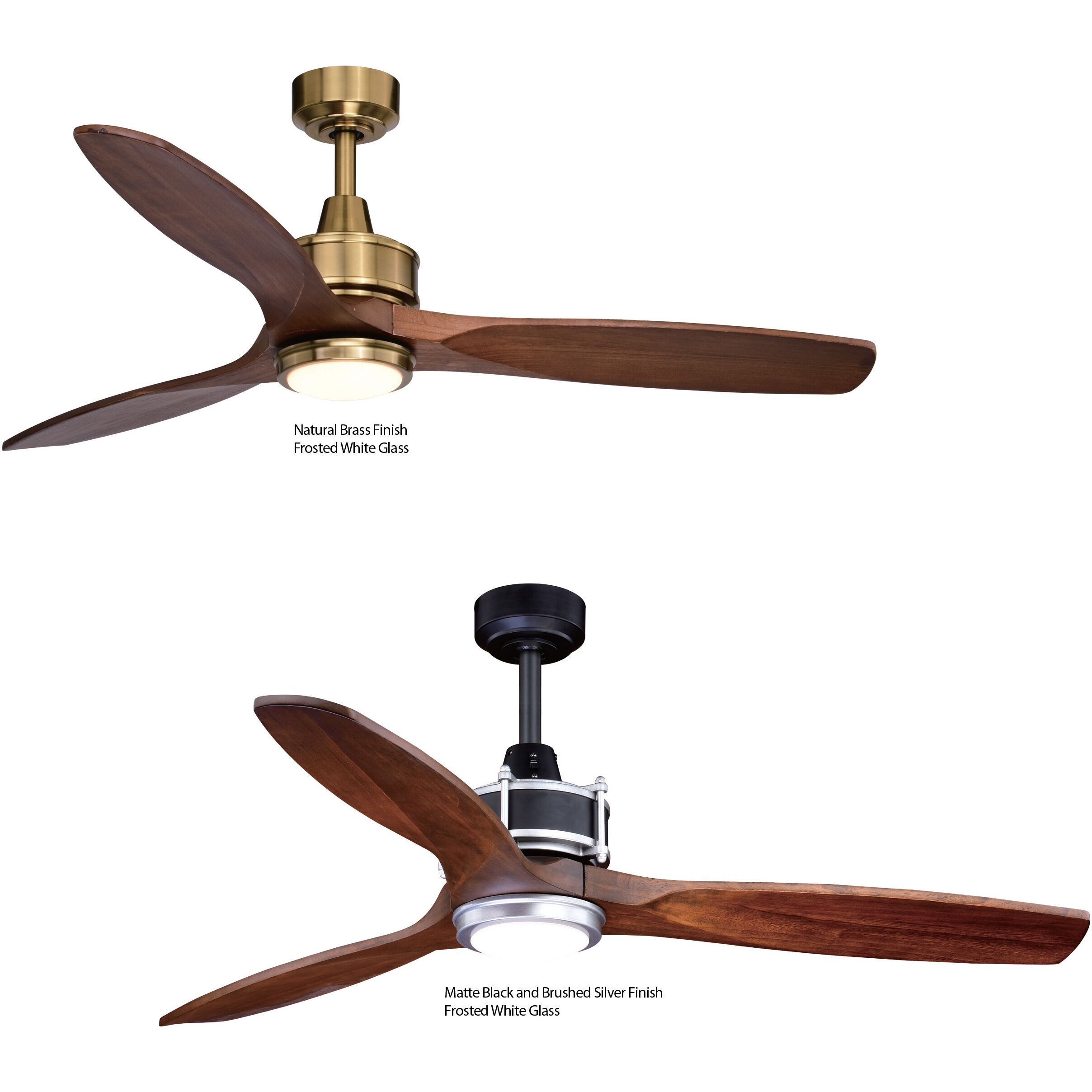 Vaxcel F0097 Curtiss 52 inch Satin Brass with Walnut Blades Ceiling Fan