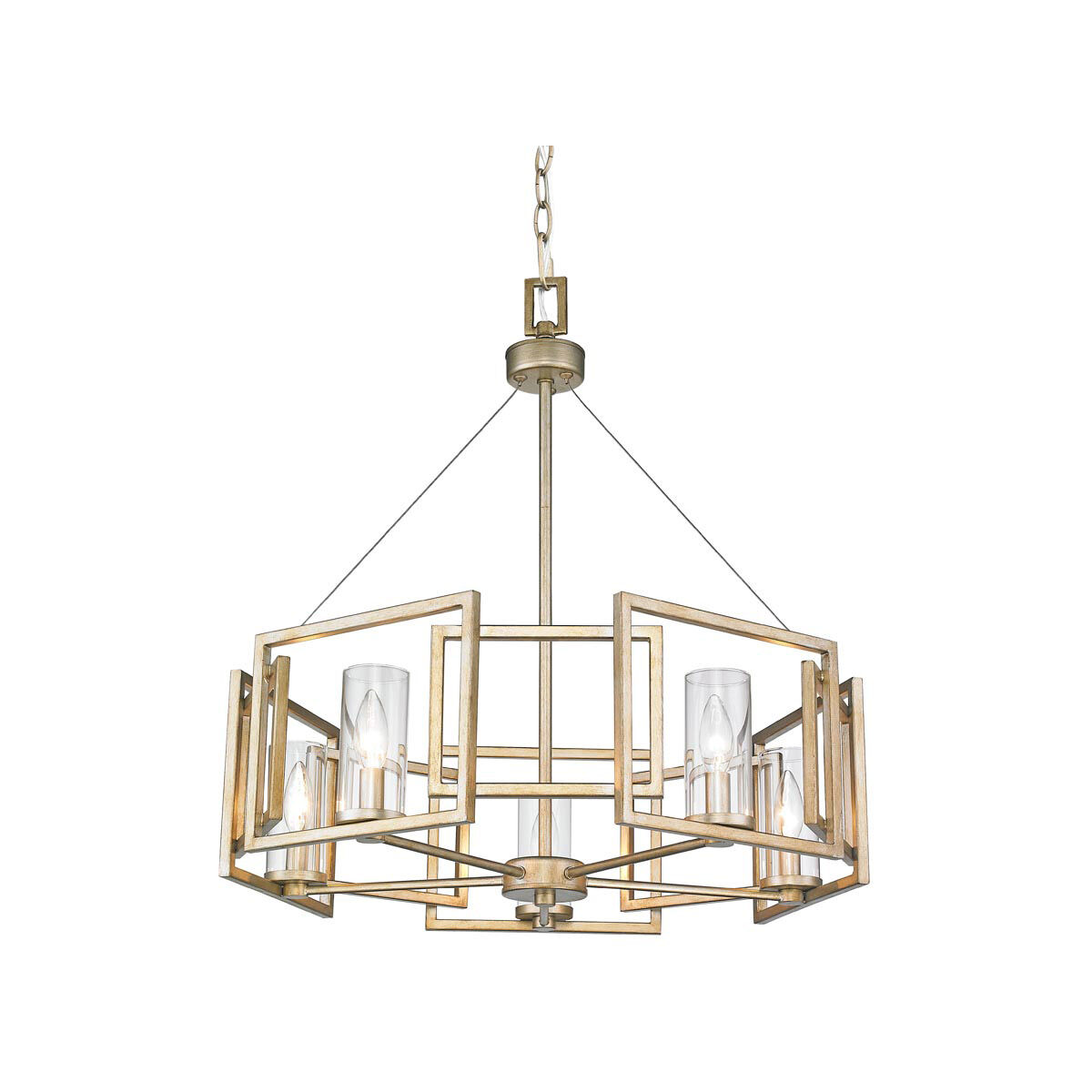 Golden Lighting 6068-5 WG Marco 5 Light 25 inch White Gold Chandelier ...