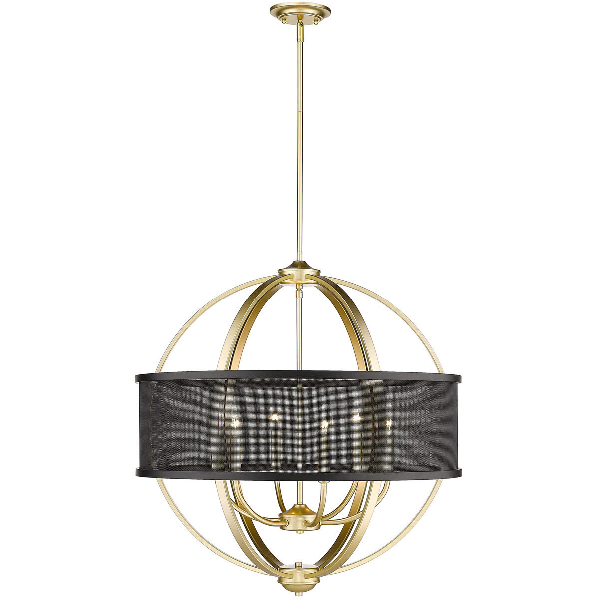 Golden Lighting 3167-6 OG-BLK Colson 6 Light 27 inch Olympic Gold ...