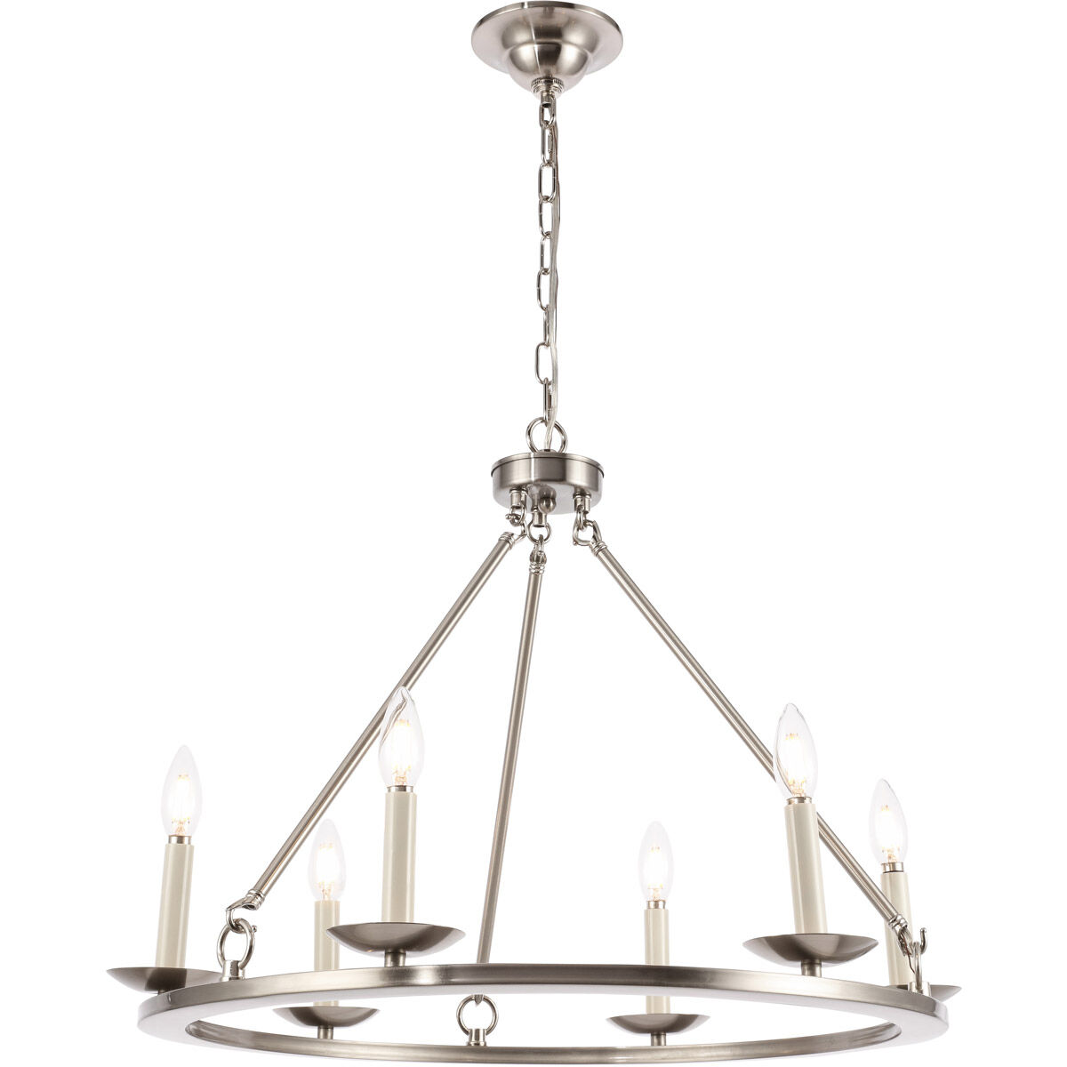 Living District LD6010D26BN Maine 6 Light 26 inch Burnished Nickel ...