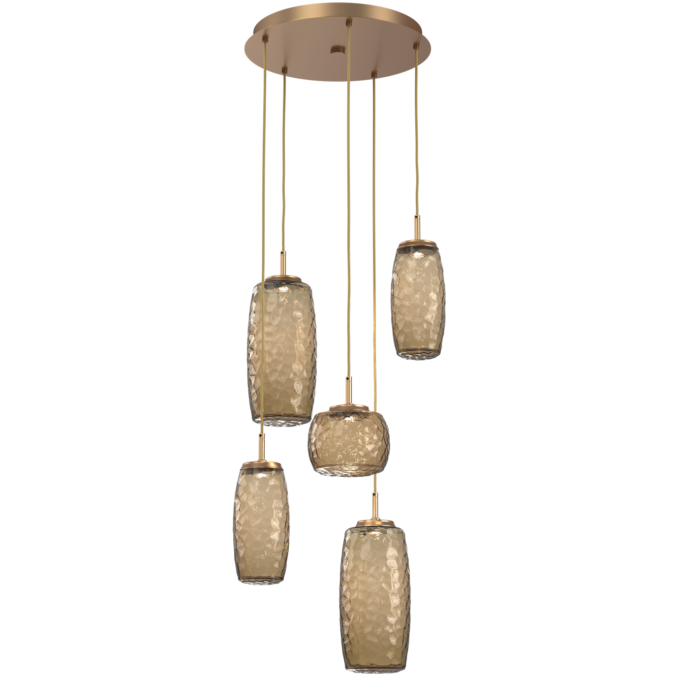 Vessel LED Novel Brass Multi-Pendant Ceiling Light in Bronze, 2700K LED