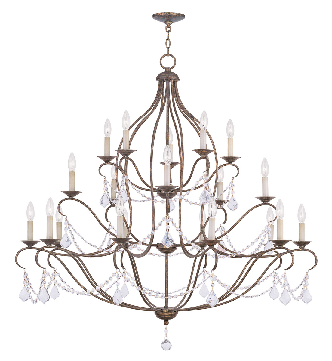 Livex Lighting 6439-71 Chesterfield 20 Light 46 inch Hand Applied ...