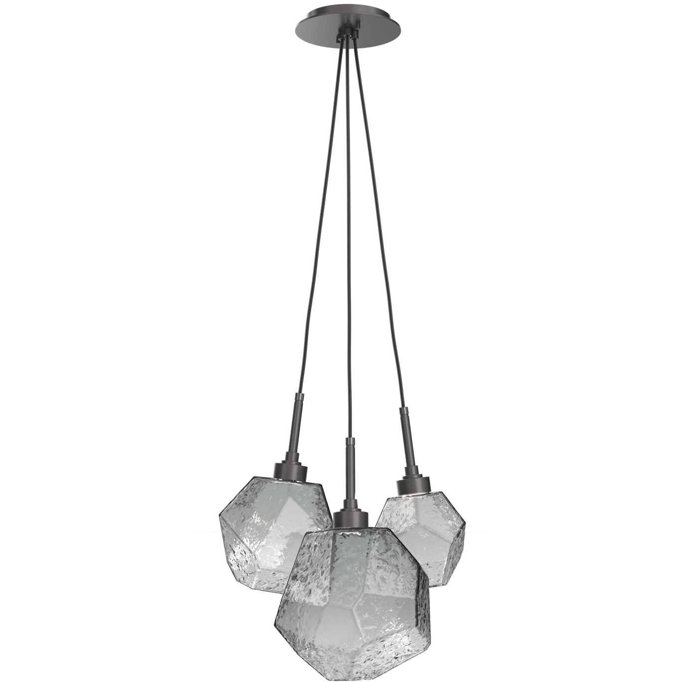 Gem LED 13.5 inch Graphite Chandelier Ceiling Light in Smoke, 2700K LED ...