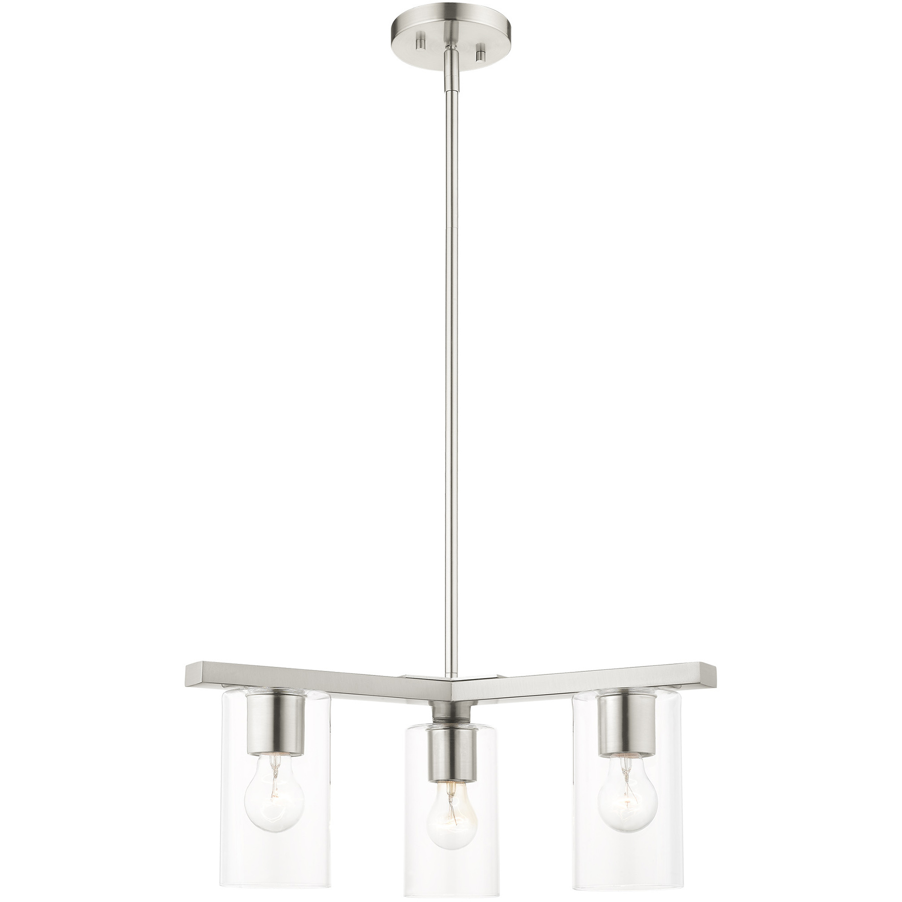 Livex Lighting 45473-91 Zurich 3 Light 21 inch Brushed Nickel ...