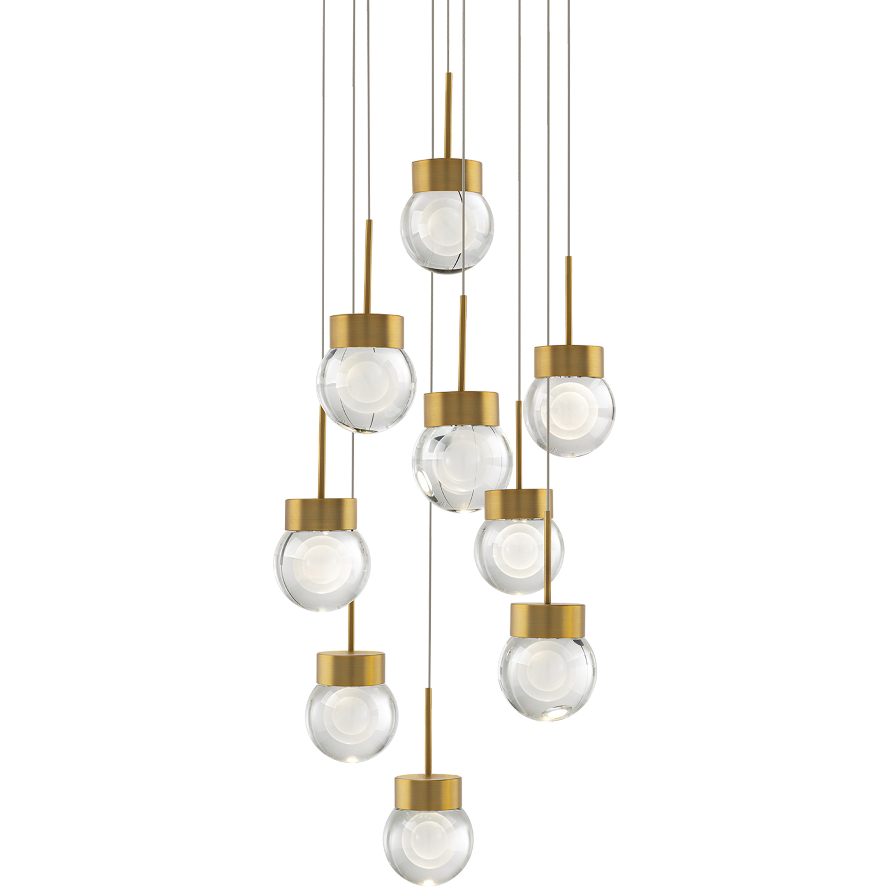 Modern Forms PD-82009R-AB Double Bubble 9 Light 17 inch Aged Brass ...