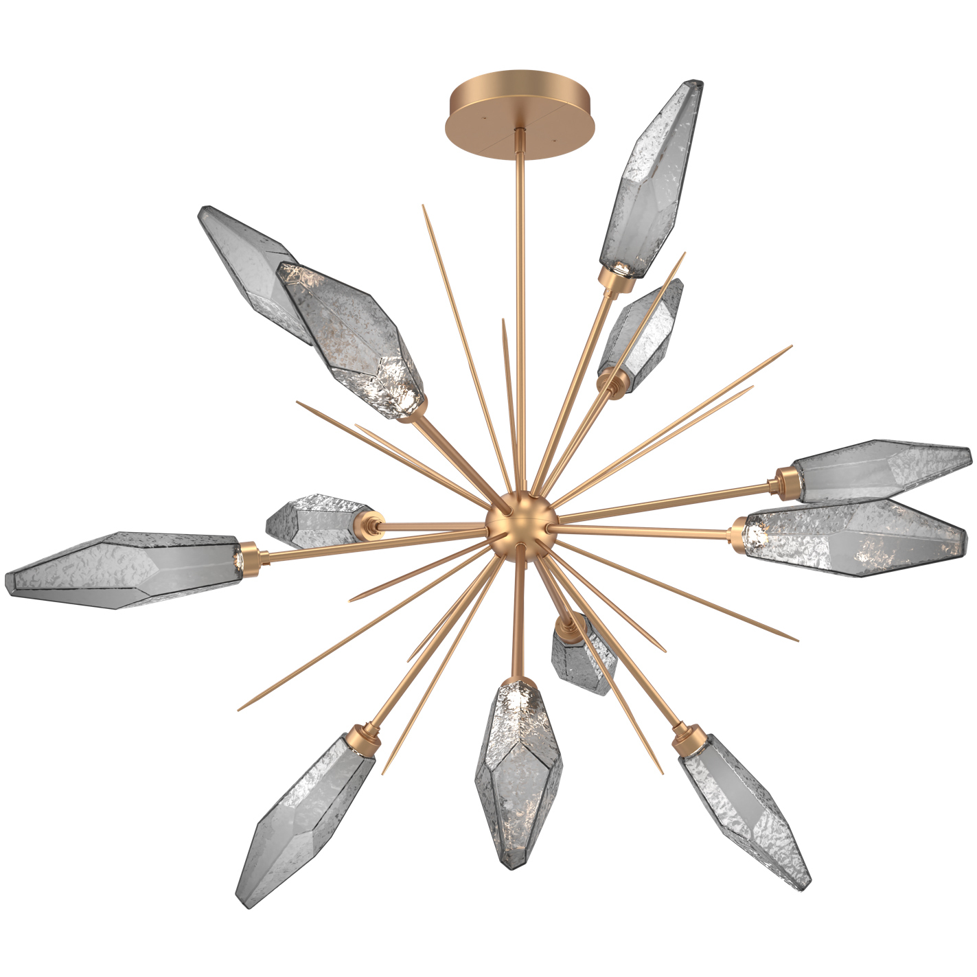 Rock Crystal LED Novel Brass Chandelier Ceiling Light, Starburst