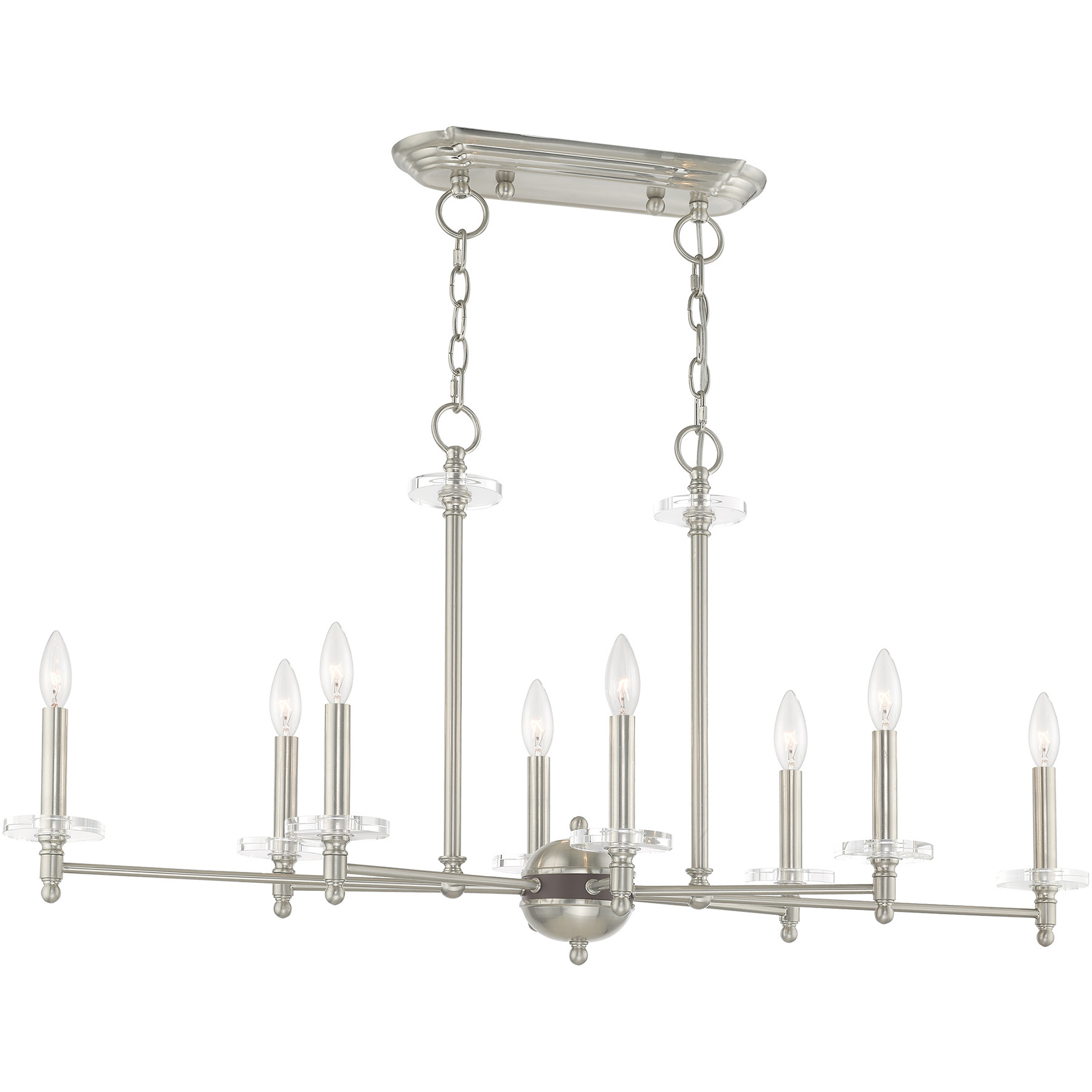 Livex Lighting 42708-91 Bennington 8 Light 40 inch Brushed Nickel ...