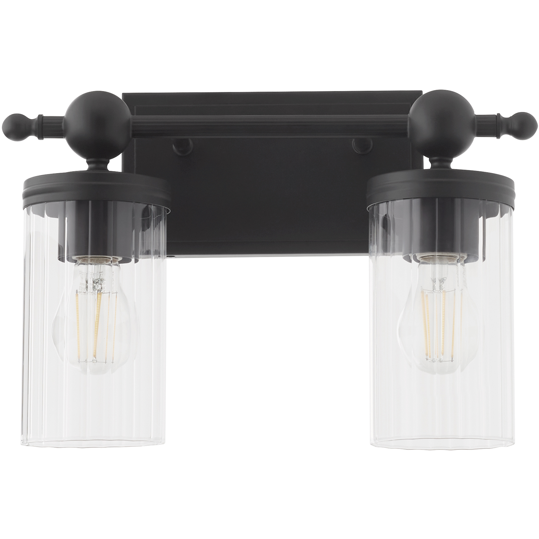 Quorum 560-2-59 Lee Boulevard 2 Light 14.75 inch Matte Black Vanity Light Wall Light