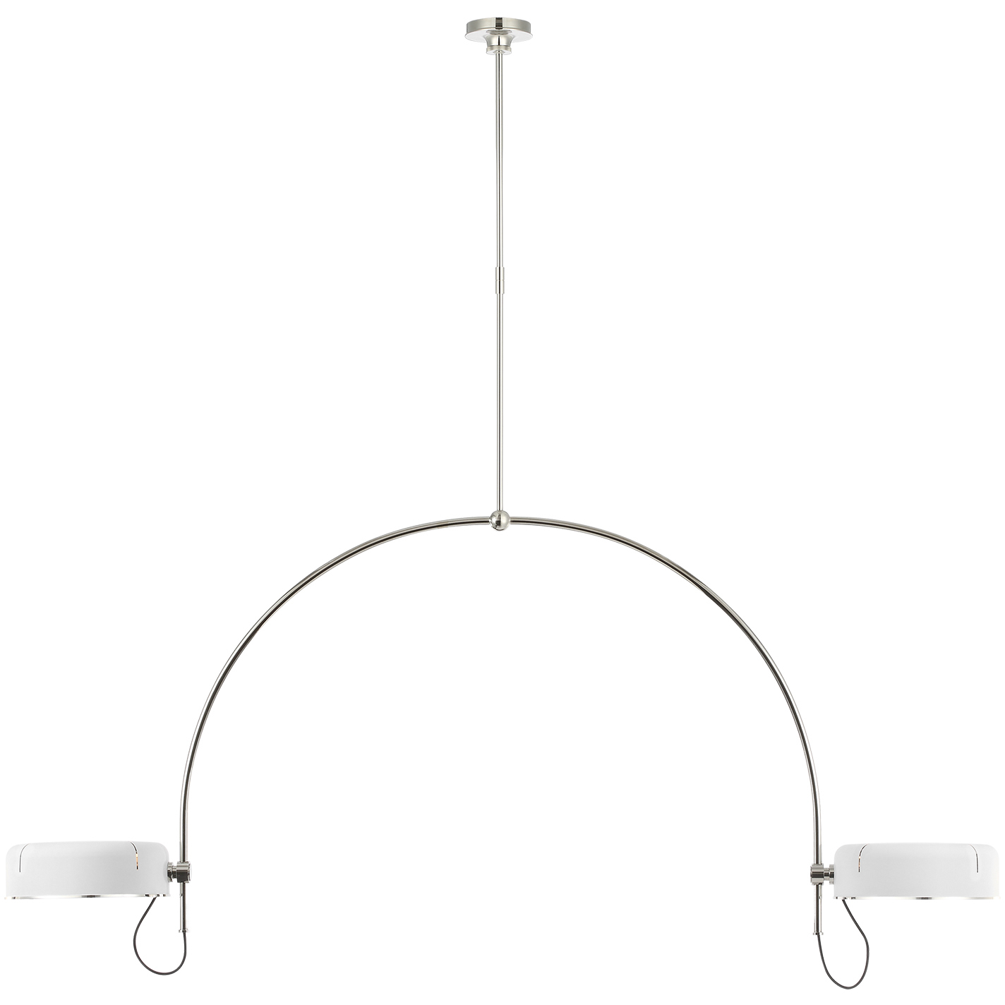 Thomas O'Brien Oso LED 72.25 inch Polished Nickel Linear Arched Pendant ...