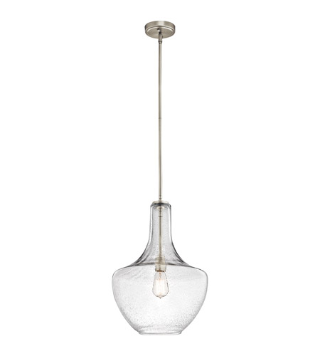 Kichler 42046NICS Everly 1 Light 14 inch Brushed Nickel Pendant Ceiling ...