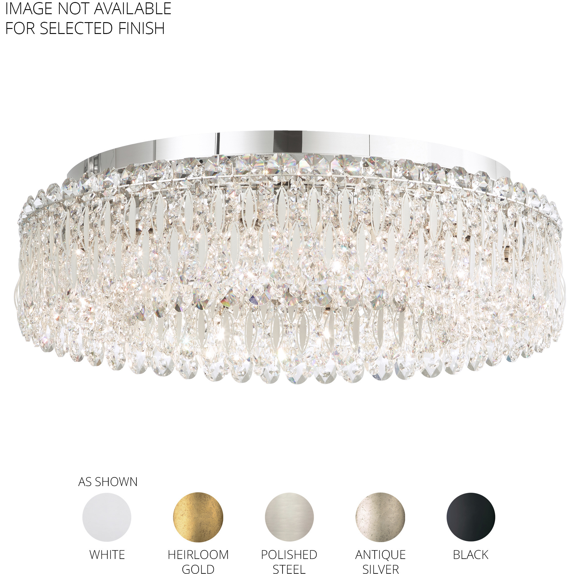 Sarella 12 Light Polished Stainless Steel Flush Mount Ceiling Light in ...