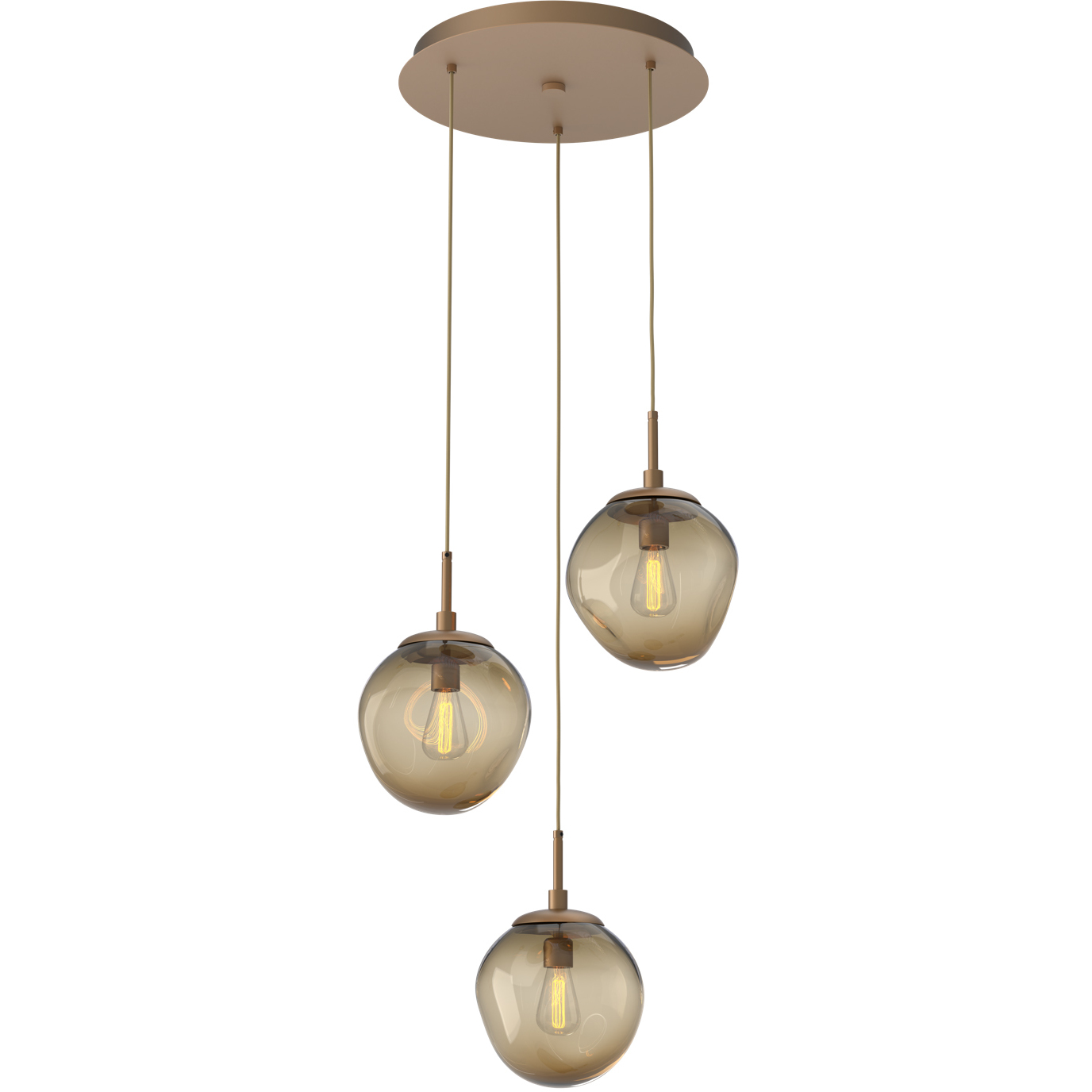 Aster Incandescent 3 Light Novel Brass Chandelier Ceiling Light, Round ...